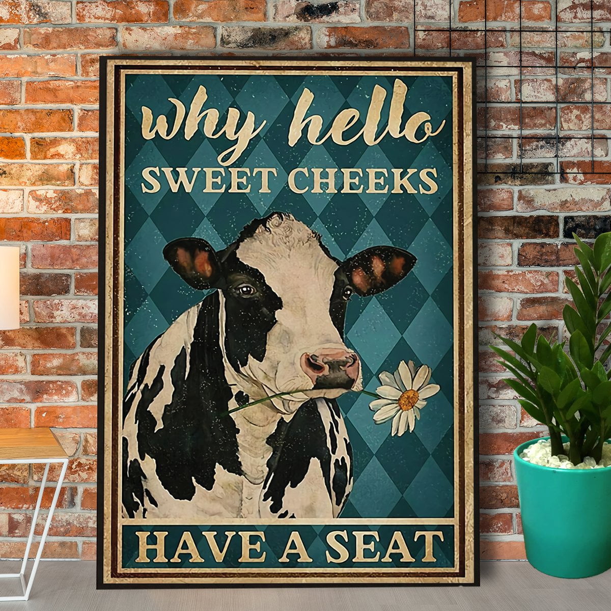 Cow Why Hello Sweet Cheeks Have A Seat Paper Poster No Frame Matte Wall ...