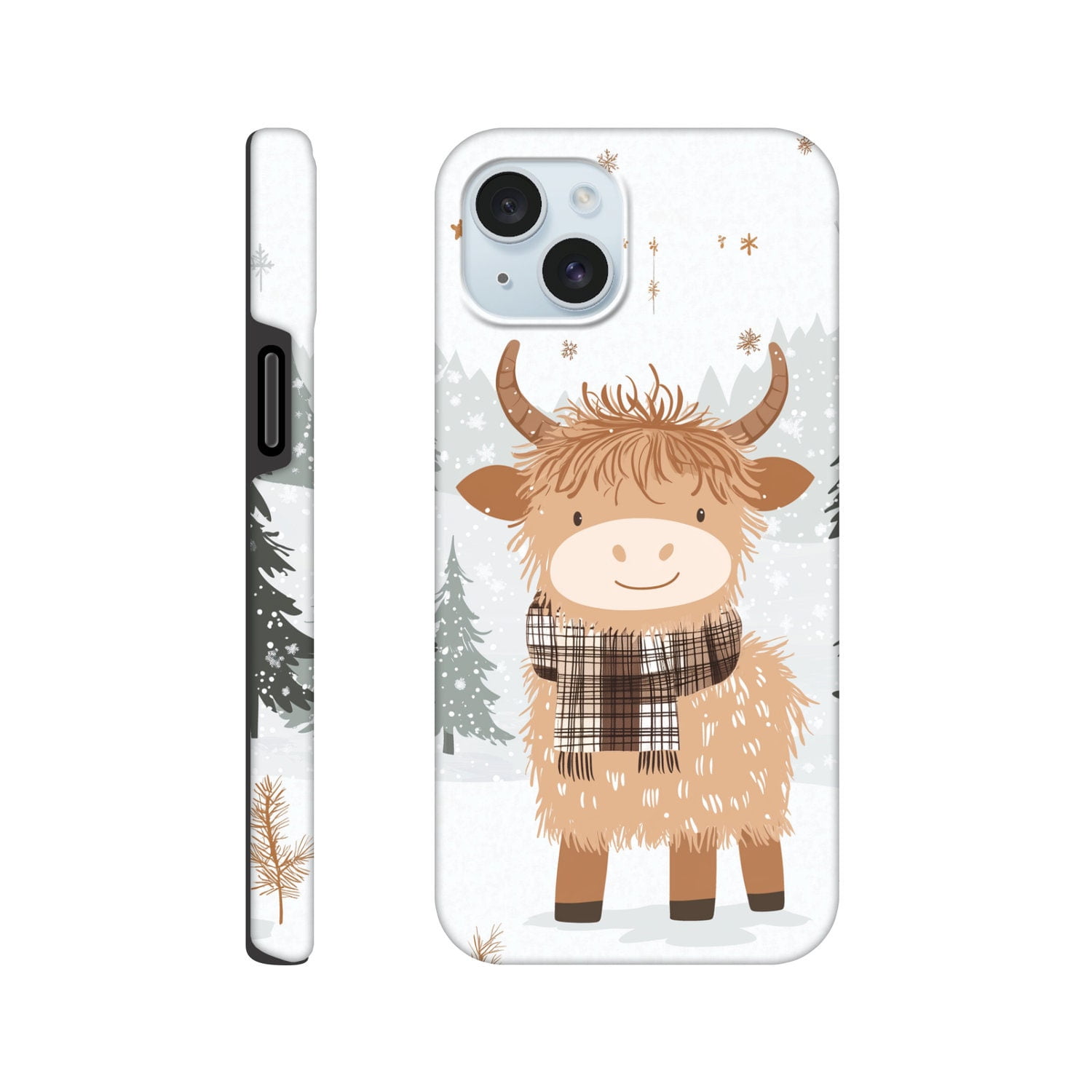 Cow Winter Glow Phone Case Cozy Seasonal Style for iPhone 17 to 11 Pro ...