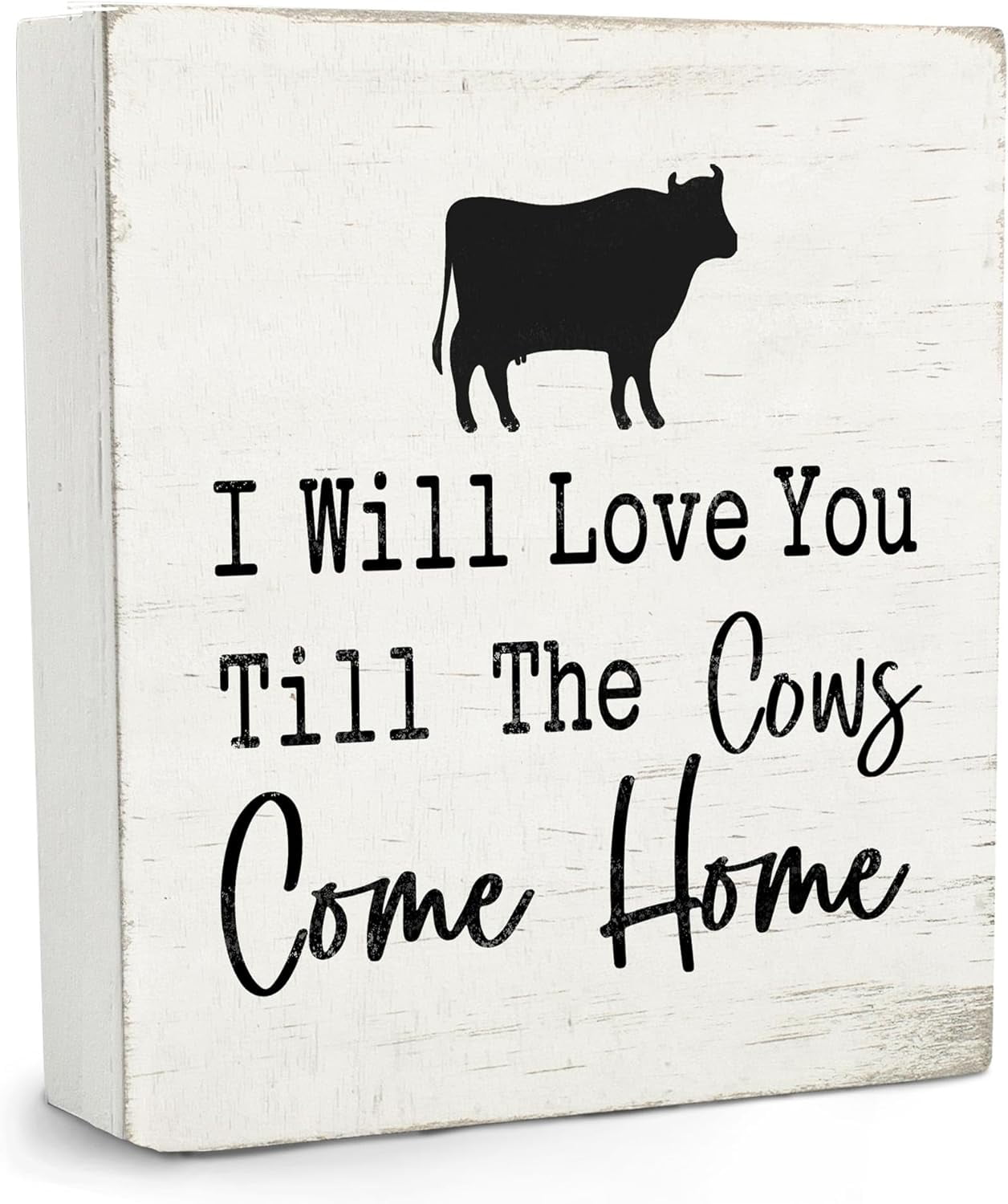 Cow Wooden Box Sign - Western Decor, Western Cow Wooden Sign 5x5 ...