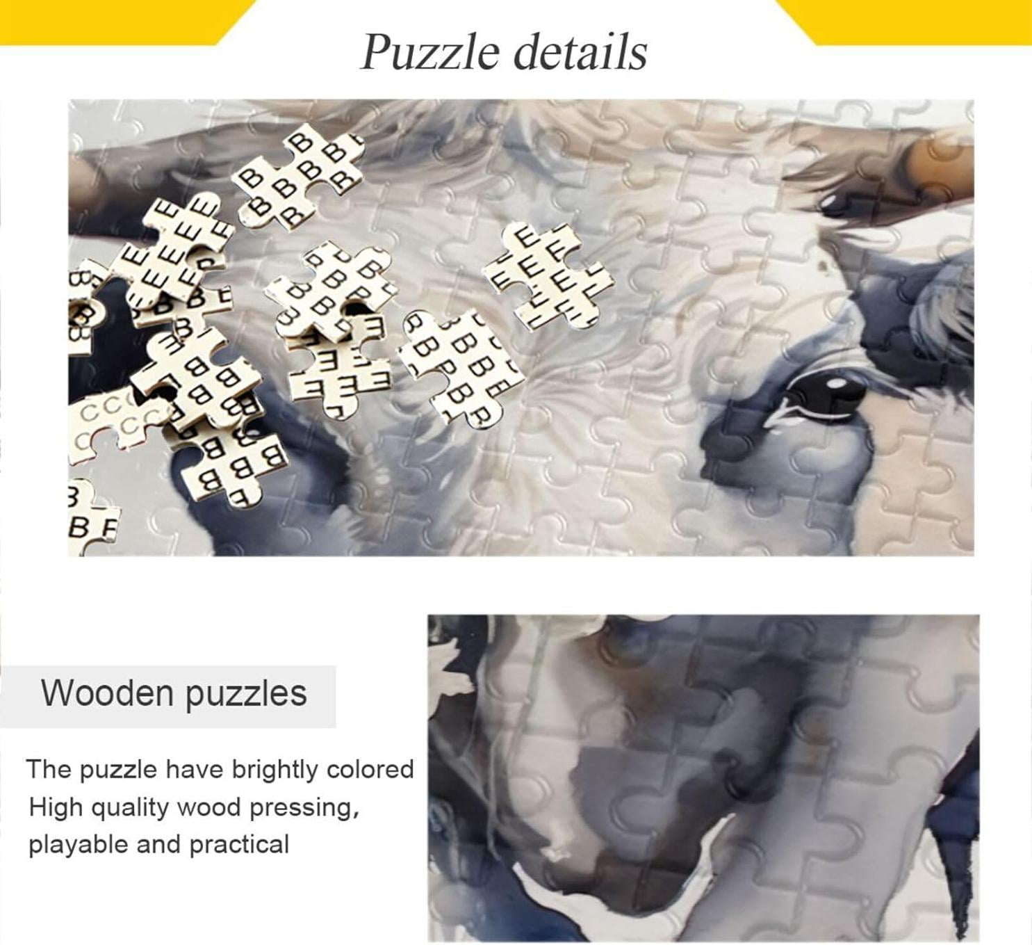 Cow Wooden Jigsaw Puzzles, Intellectual Entertainment Educational ...