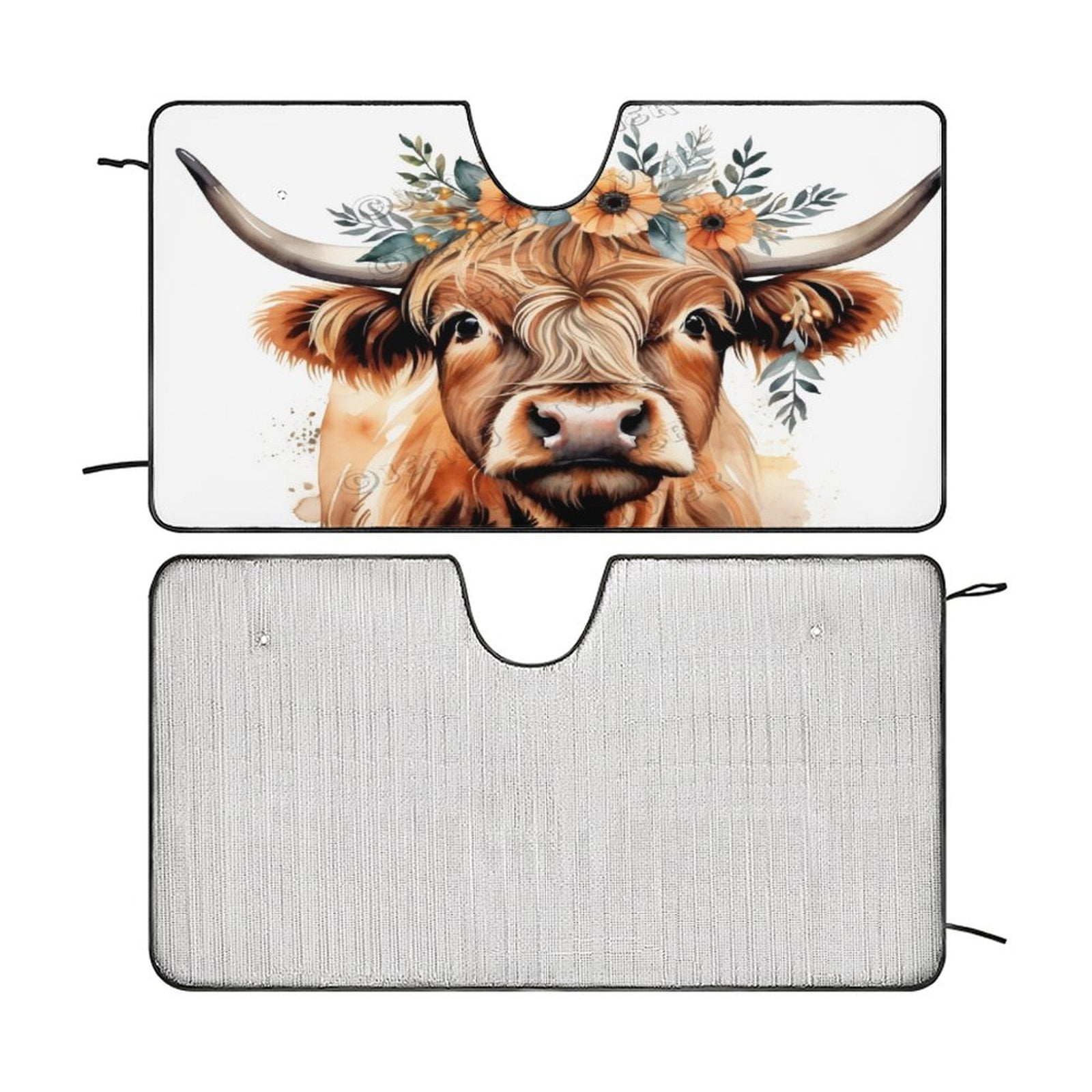 Cow Woodland Animal Front Windshield Sun Shade - Accordion Folding Auto ...