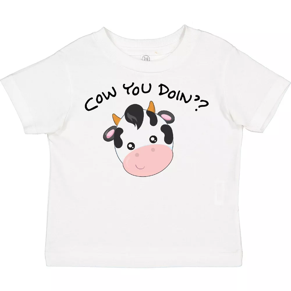Cow You Doin'? Cute Cow Toddler T-Shirt Farm Animals Animal Barn Dairy ...