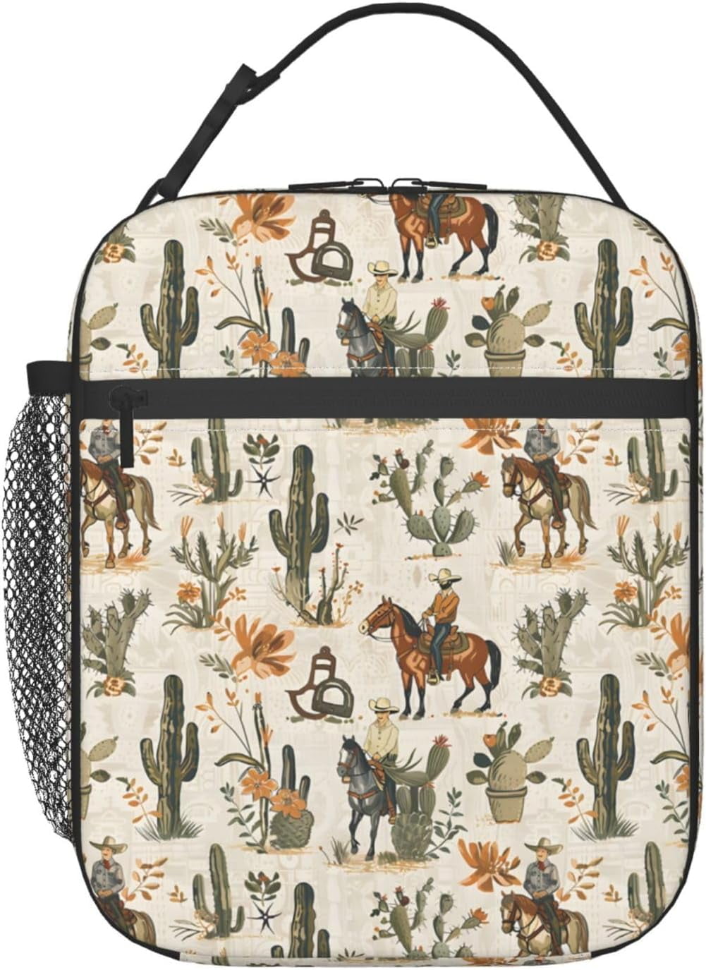Cow and Cactus Rustic Western Lunch Box for Women Men Insulated Lunch ...