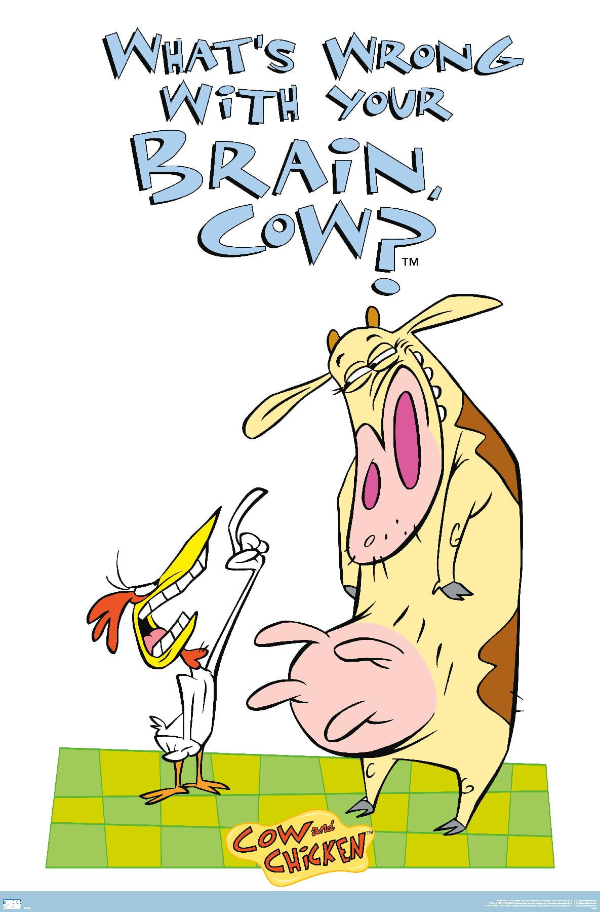 Cow and Chicken - Brain Wall Poster, 22.375" x 34" - Walmart.com