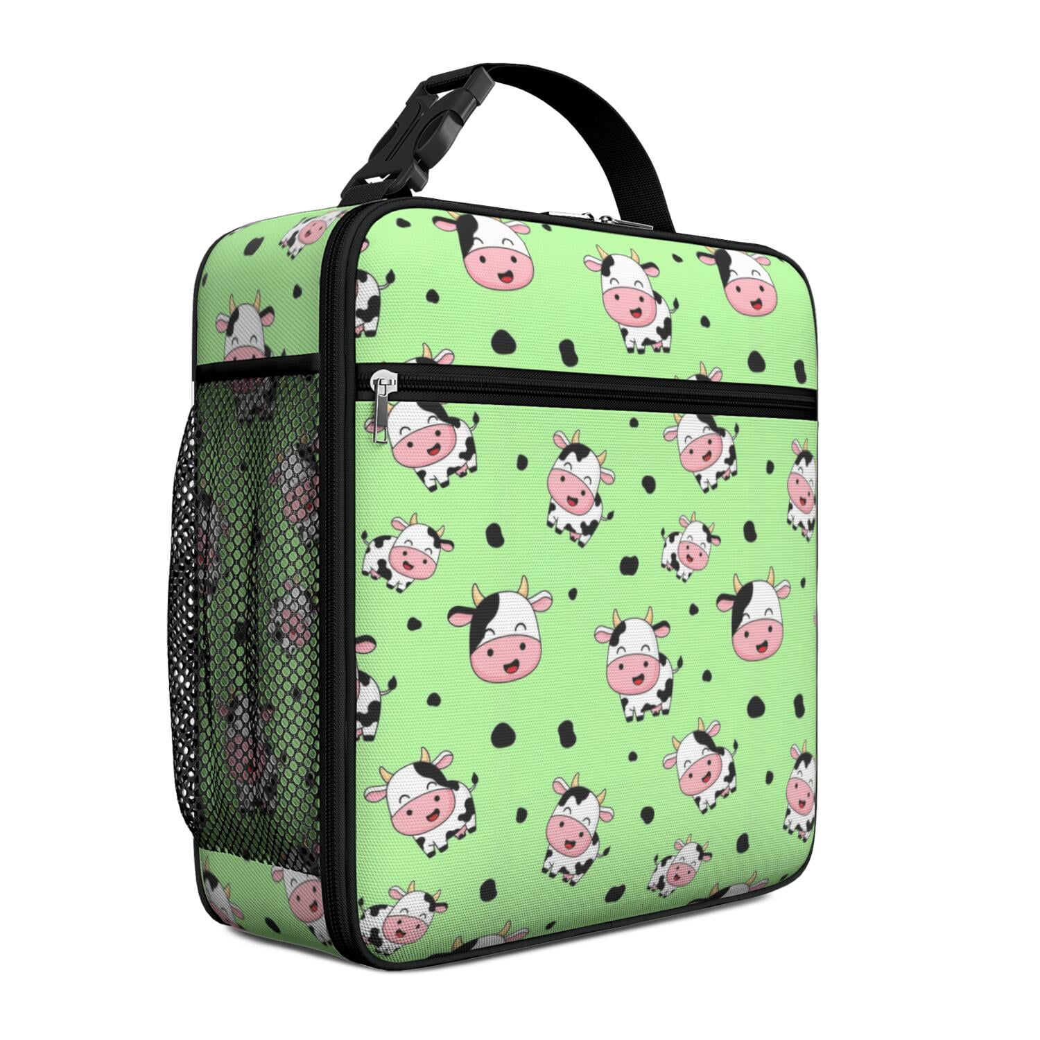 Cow and Spot Green Pattern Insulated Lunch Bag Teens,Lunch Box for Men ...