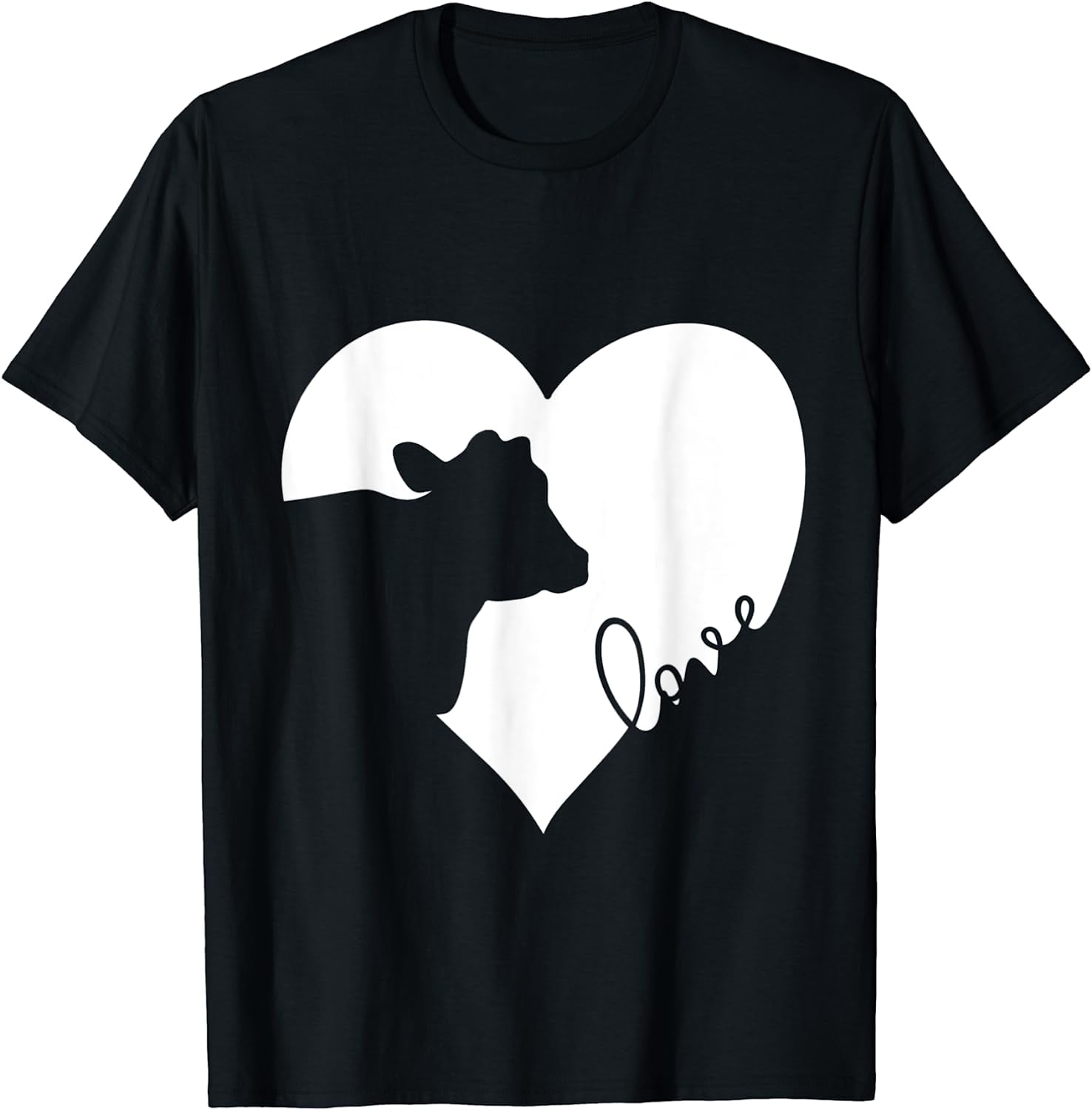 Cow in Heart Cows Love T-Shirt Gift - Walmart.com