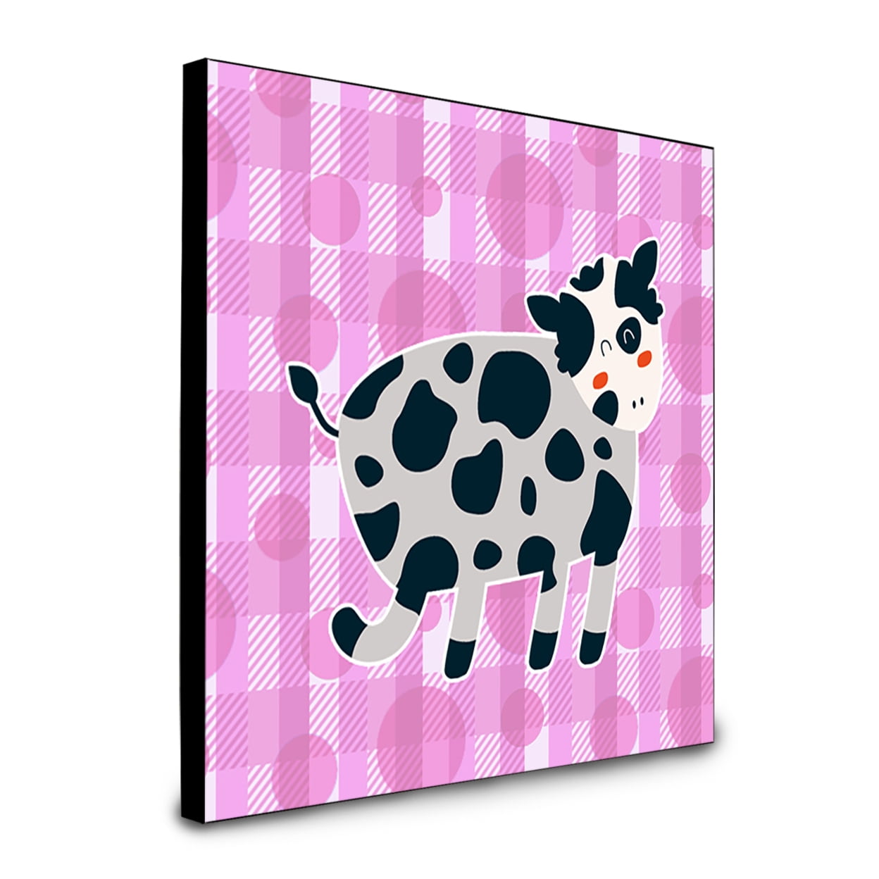 Cow on Pink Polkadots Artwork Wall Panel - Walmart.com