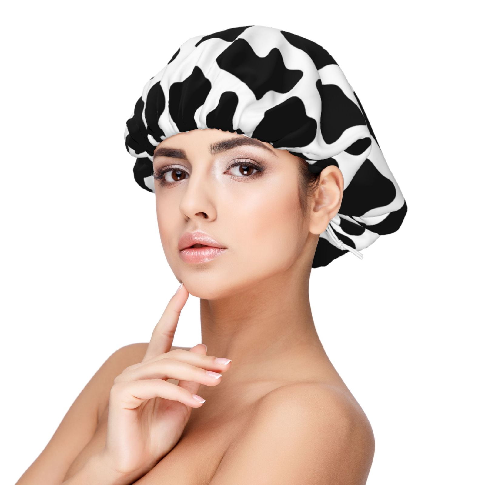Cow print pattern Silk Bonnet for Sleeping Women Men, Adjustable ...