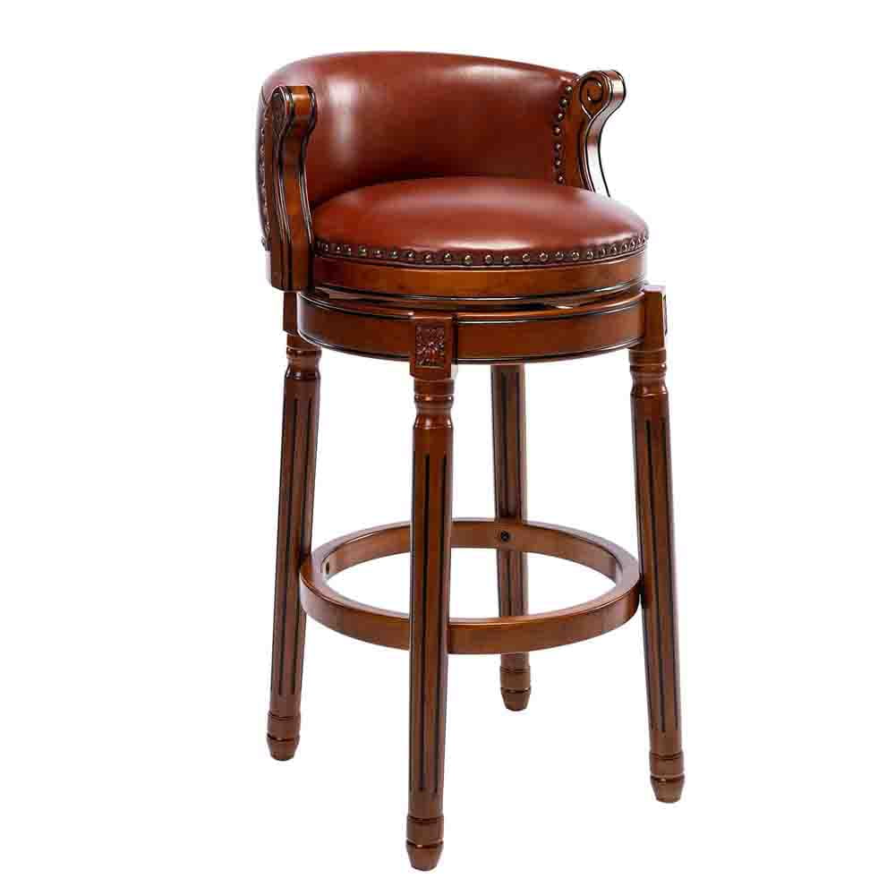 Cow top Leather Wooden Bar Stools, Bar Height Bar Chair with Back, 180 ...