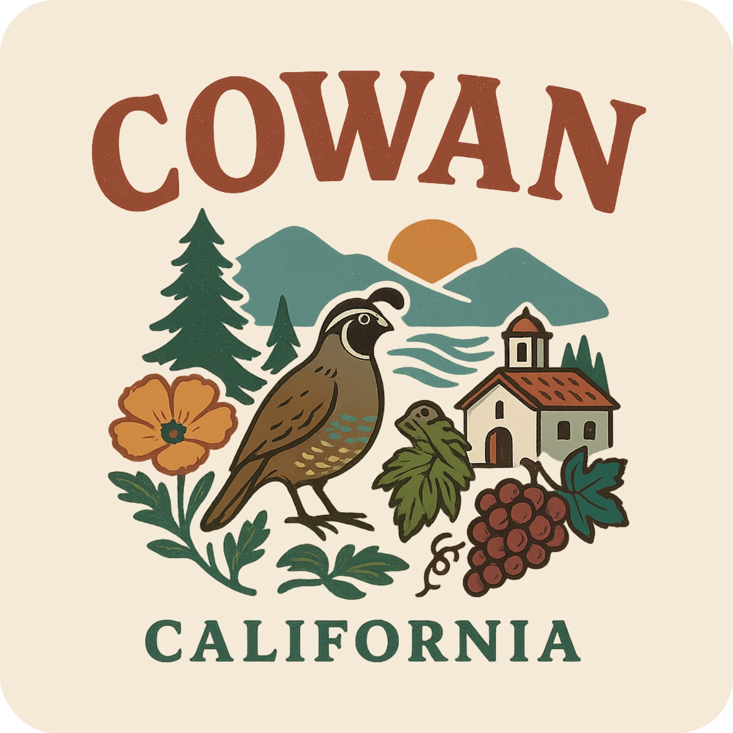 Cowan California Keepsakes Souvenir Vinyl Sticker – Destination Travel ...