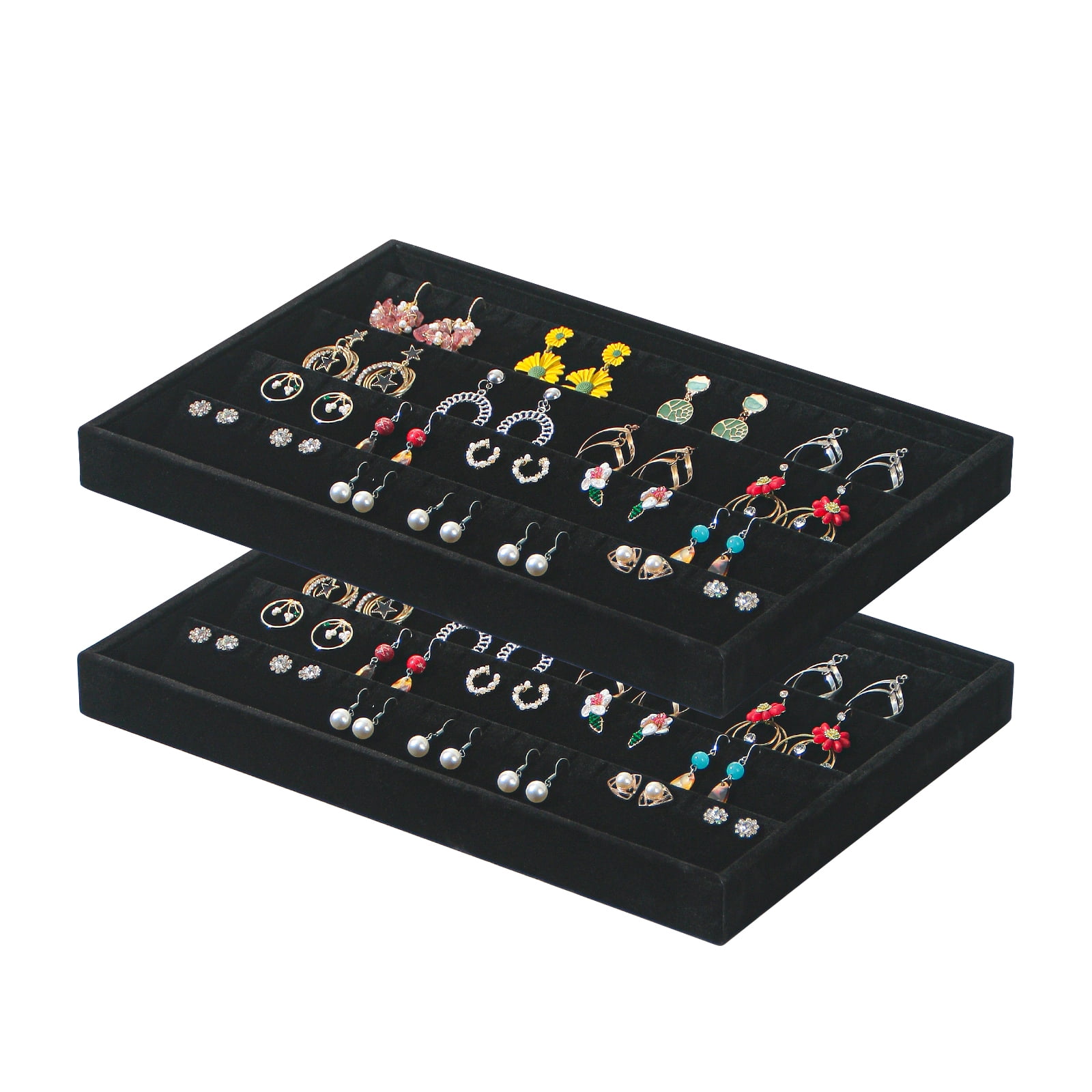 Coward 2PC Earring Tray Jewelry Holder Organizer Stackable Storage ...