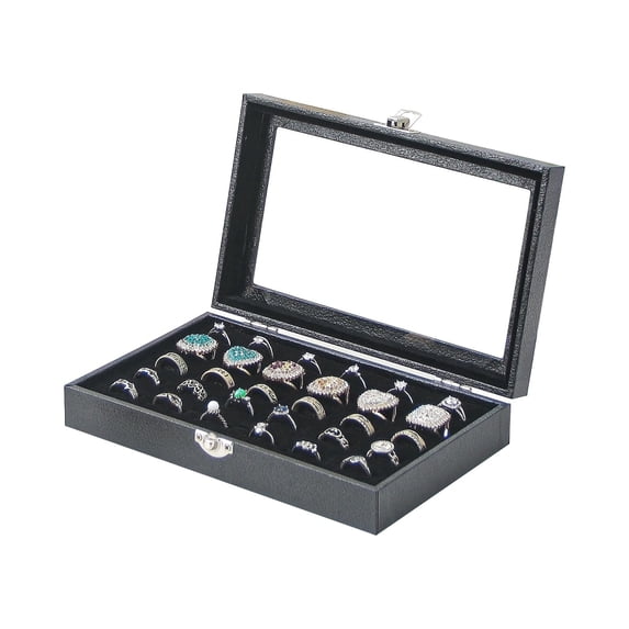 Coward Ring Organizer Display Case,Black Jewelry Storage Tray Boxes for ...
