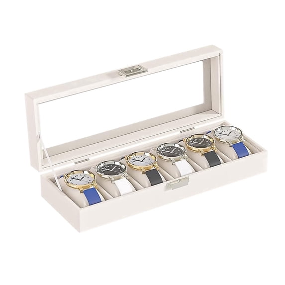 Coward Watch Case, 6 Slot Velvet Watch Box for Men, Watch Display Case ...