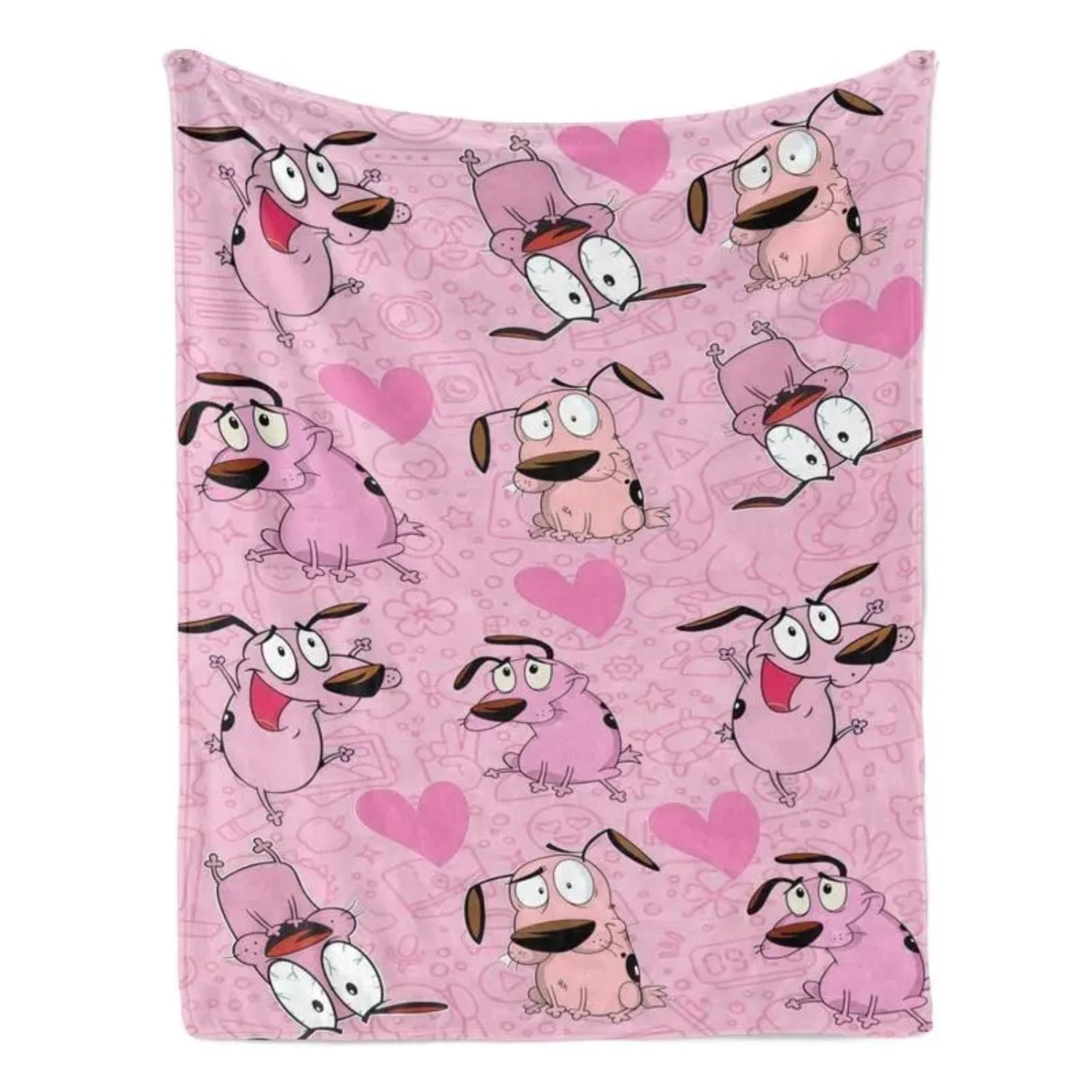 Cowardly Dog - Courage Pink Cartoon Blanket Soft Funny Throw Blanket ...