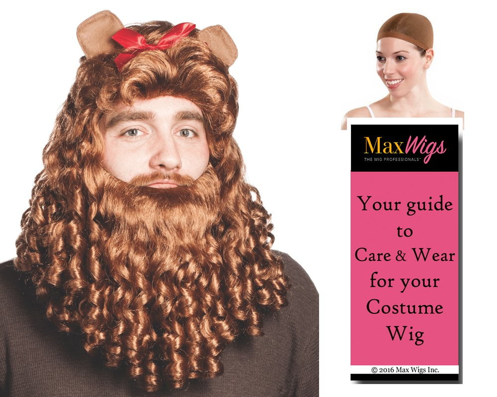 Cowardly Lion Color Brown - Enigma Wigs Curly Men's Wizard Oz Courage ...