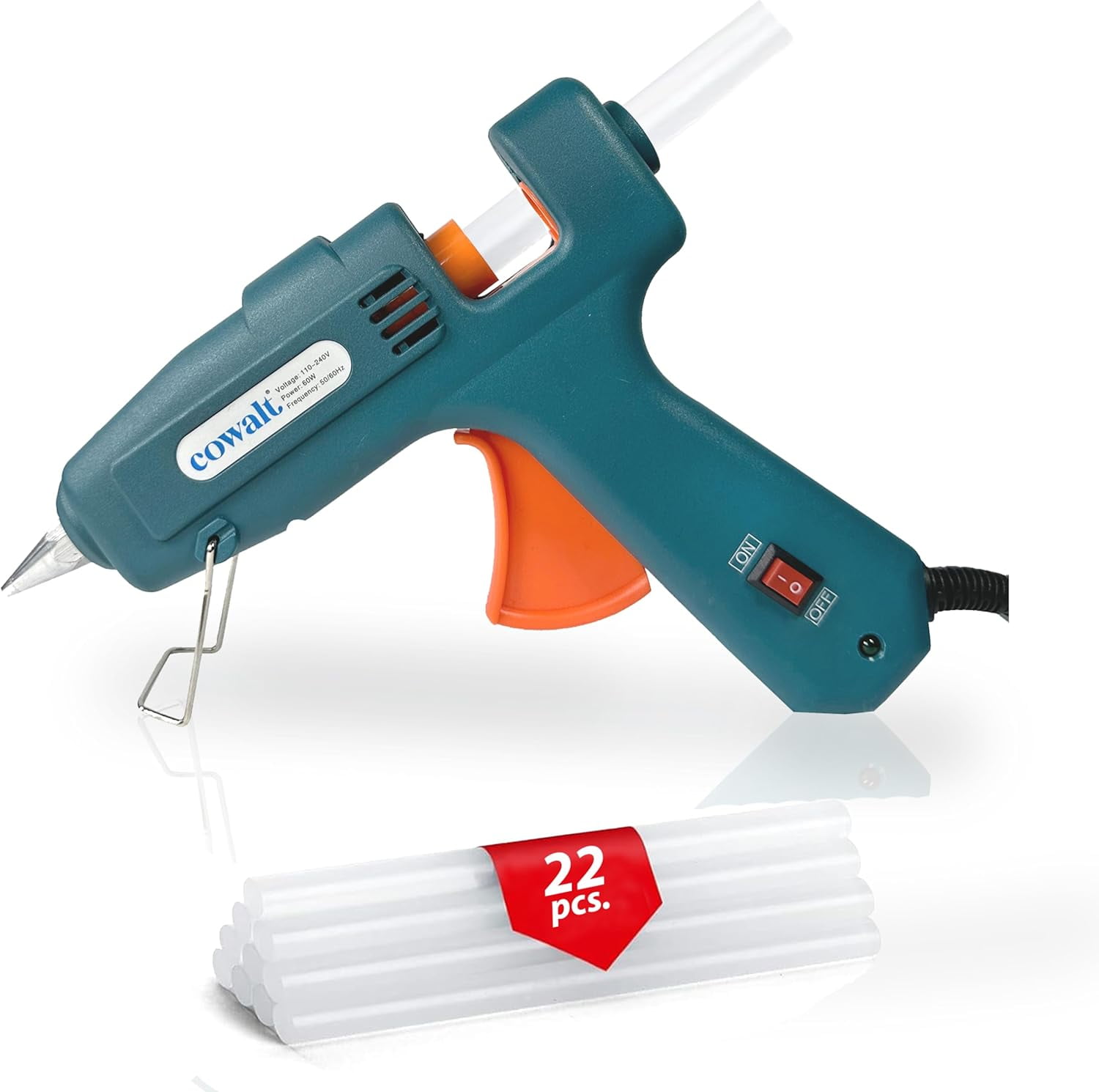 Cowatl Professional Hot Glue Gun and Sticks Set Full Size 60W High ...