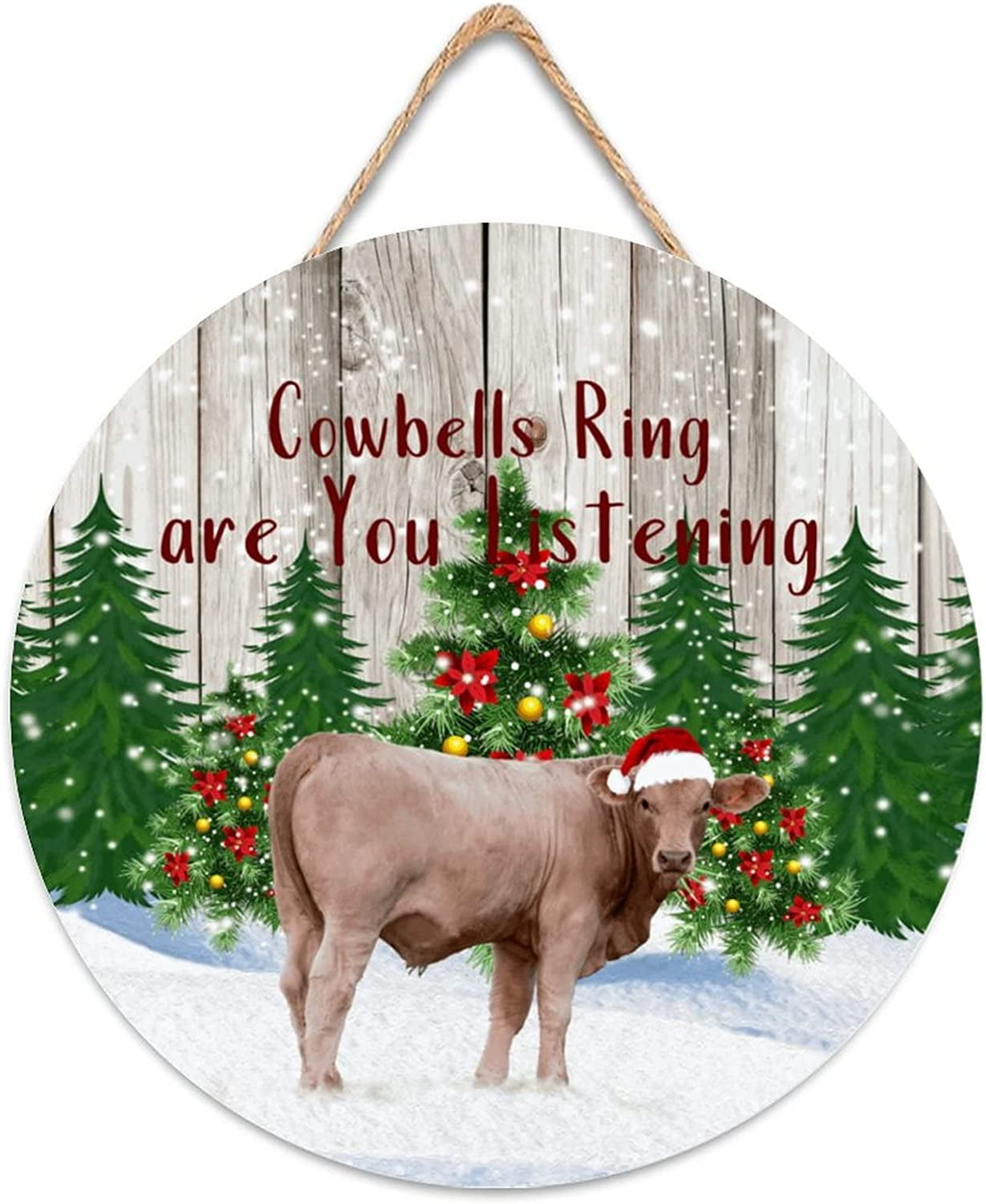Cowbells Ring are You Listening Wood Sign Plaque, Farm Animals Wooden ...