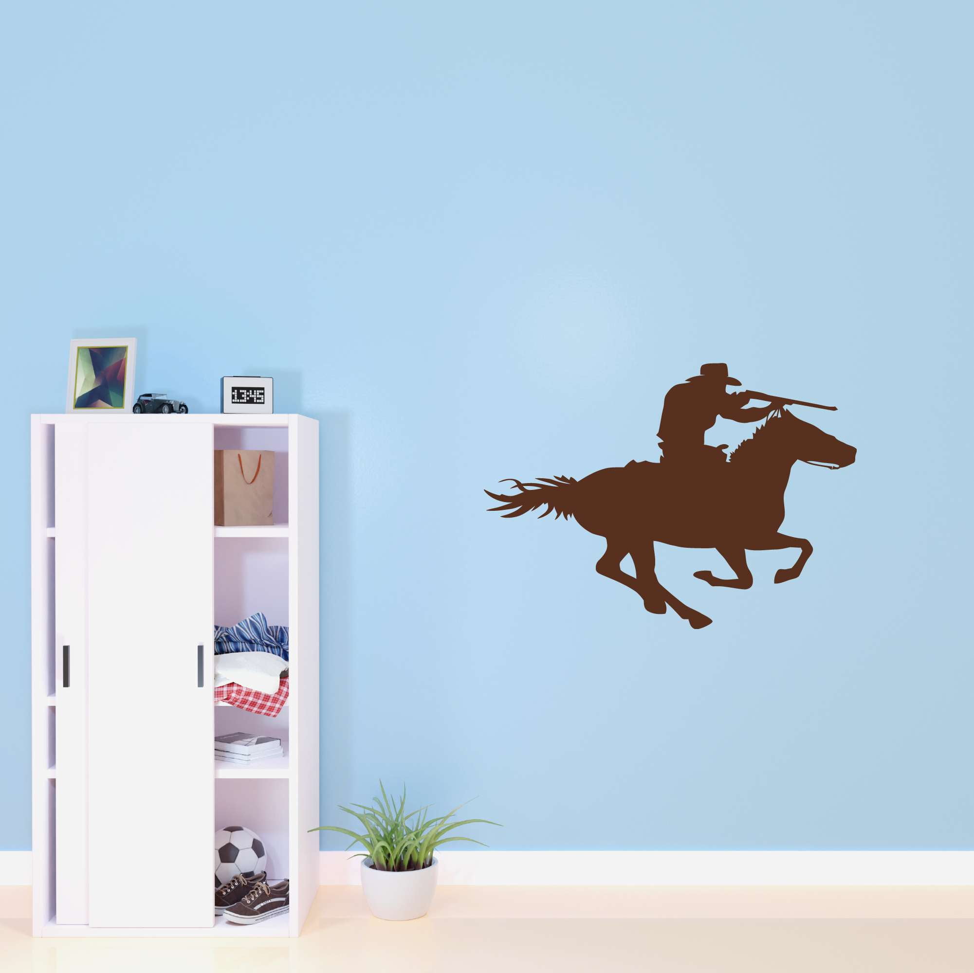 Cowbow Riding Horse with A Rifle Cowboys Roping Horse Shierf In Town ...