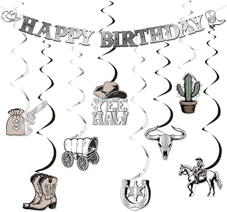 Cowboy 1st Rodeo Birthday Decor Cowboy Happy Birthday Banner Hanging ...