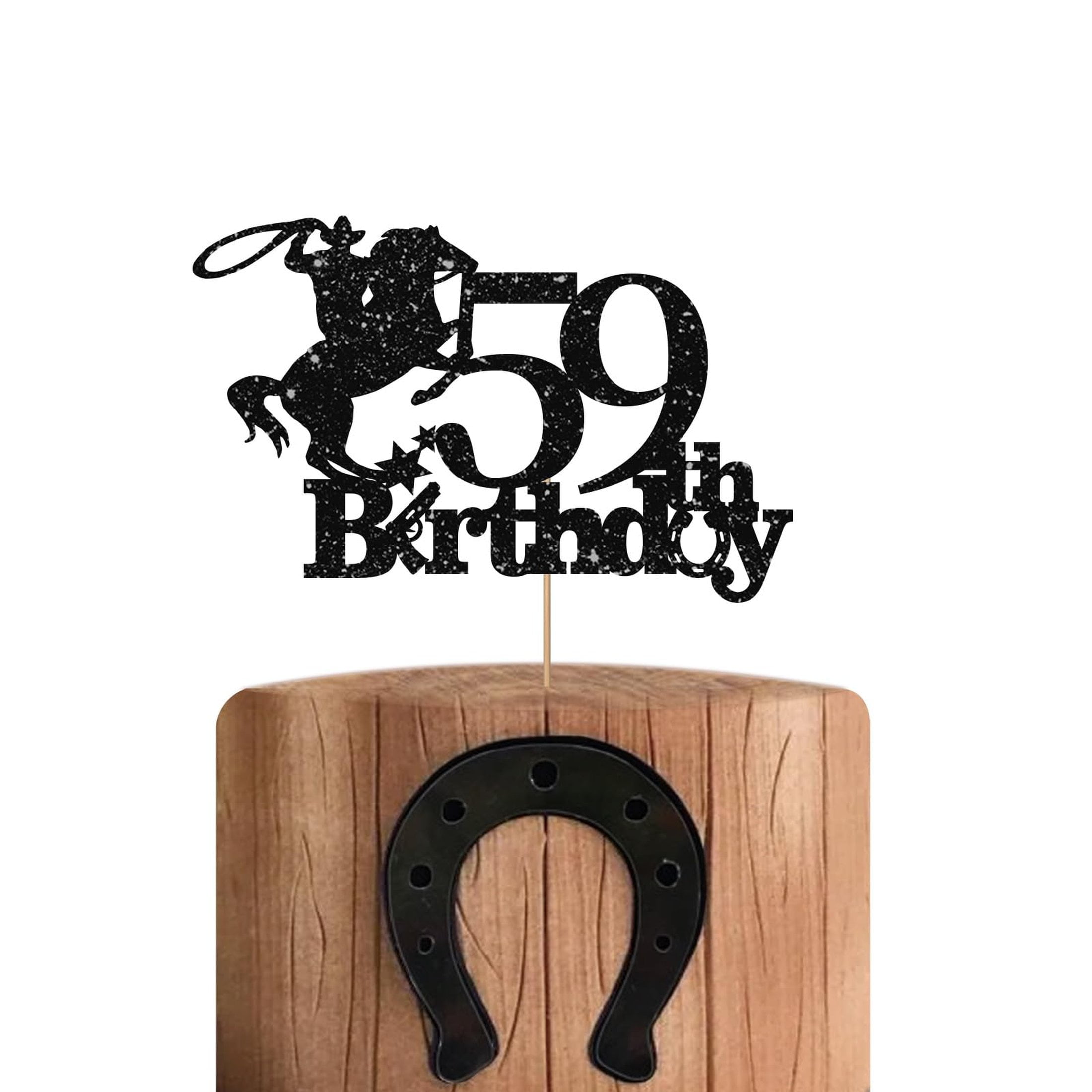 Cowboy 59th Birthday Cake Topper for Men, Western Themed Cake ...