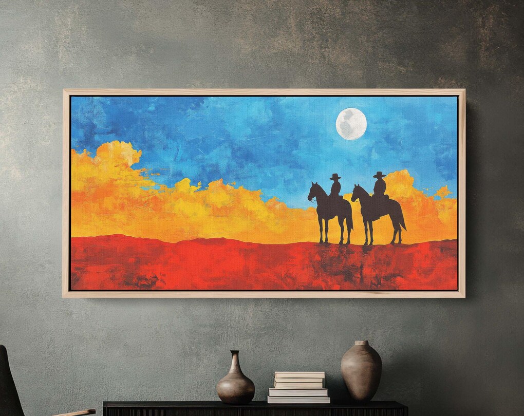 Cowboy Adventure, Western Decor, Pop Art, Bright Colorful ,Decor For ...