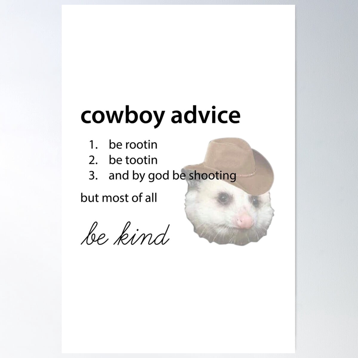 Cowboy Advice Poster Wall Art, Modern Wall Decor For Living Room ...