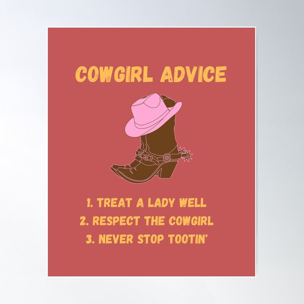Cowboy Advice Poster Wall Art, Modern Wall Decor For Living Room ...
