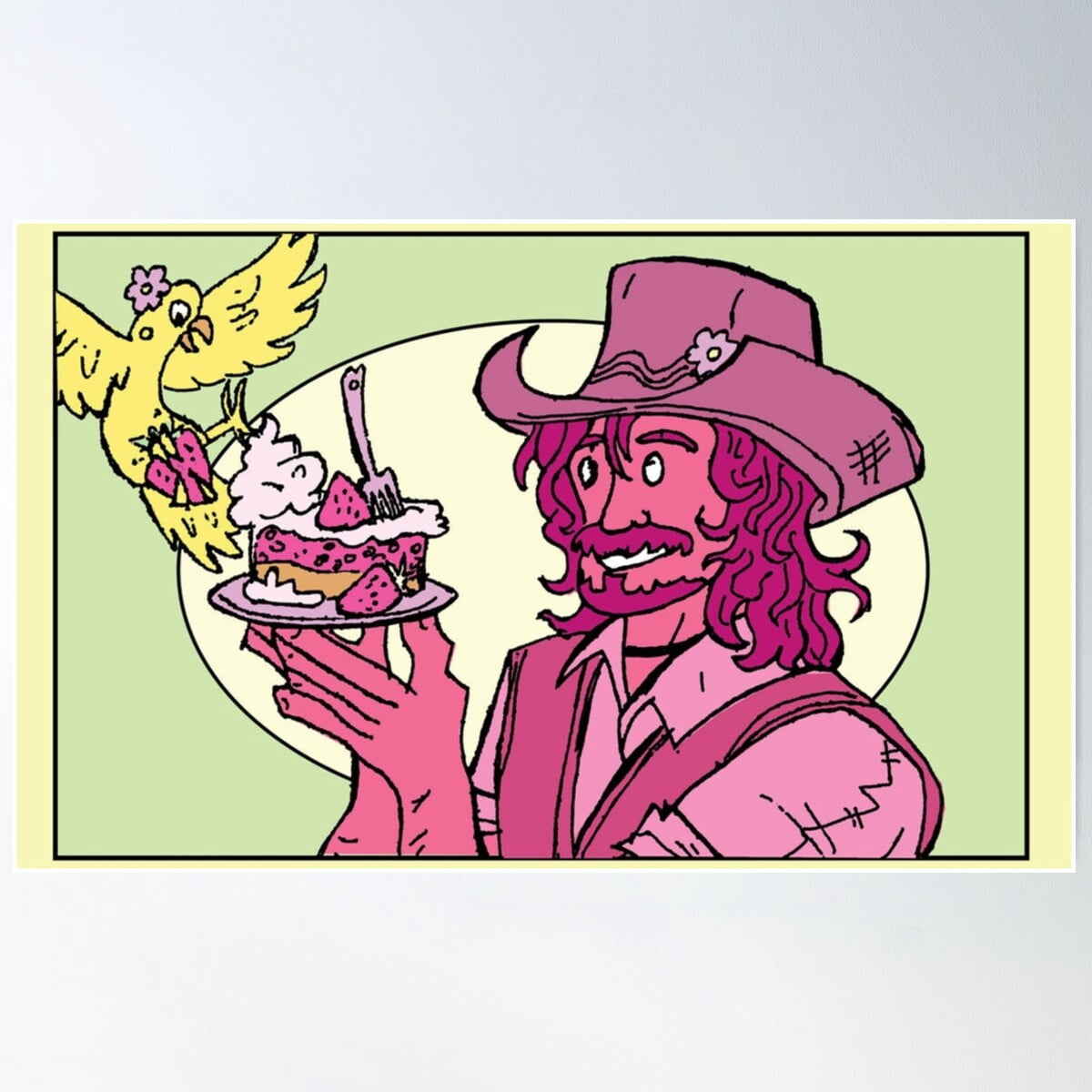 Cowboy And Bird Poster Wall Art, Modern Wall Decor For Living Room ...