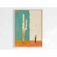 Cowboy And Cactus Abstract Wall Art, Modern Western Desert Poster ...