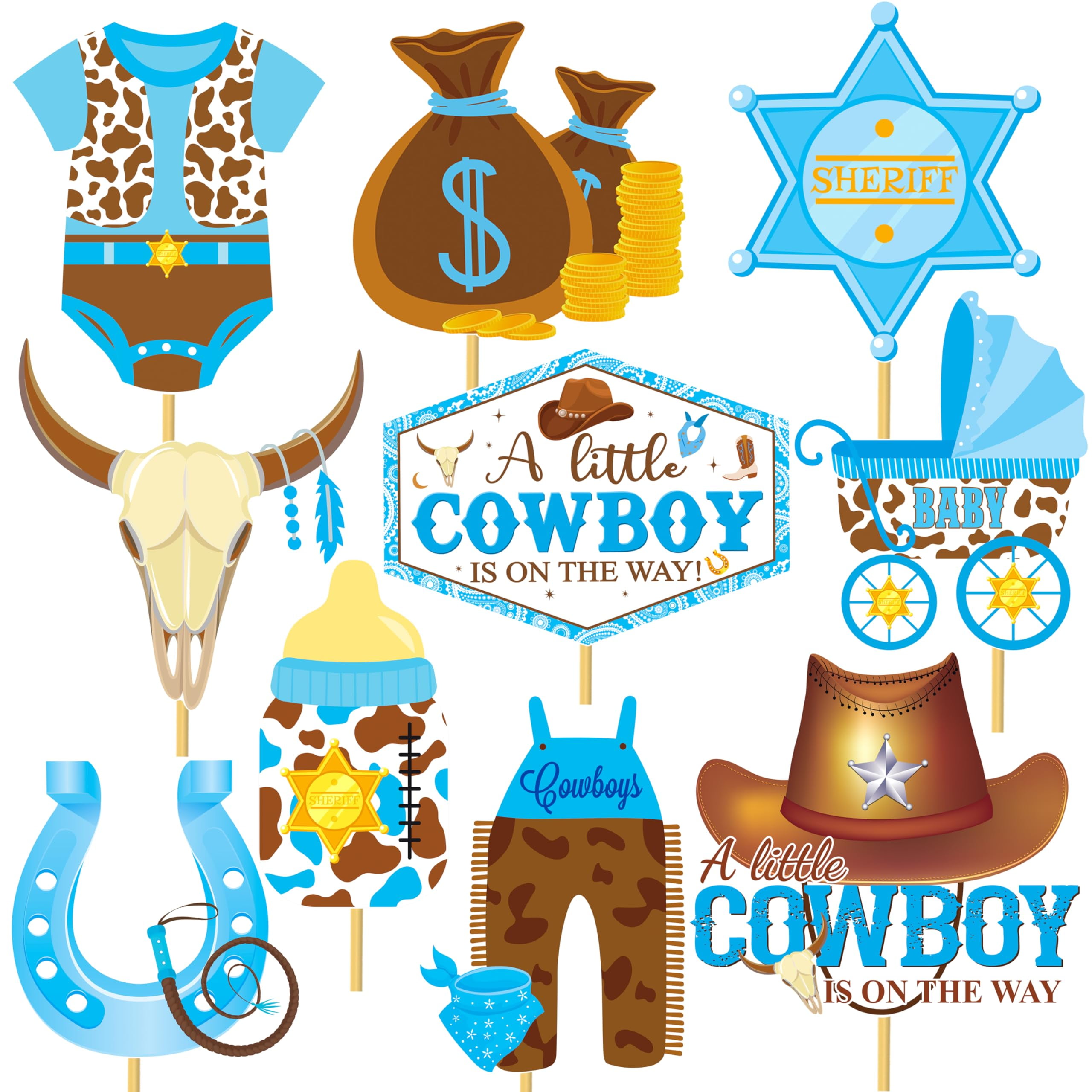 Cowboy Baby Shower Centerpiece Sticks Little Cowboy Baby Shower Decoration Cowboy Is On The Way ...