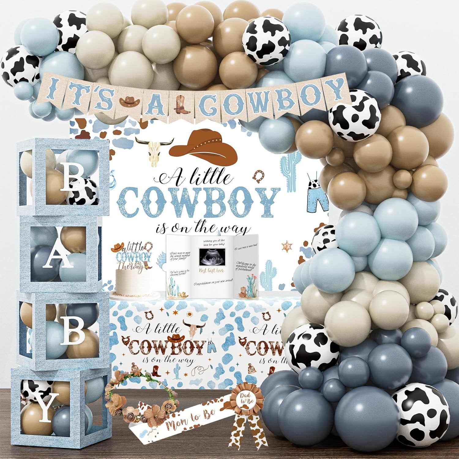 Cowboy Baby Shower Decorations Party Supplies for Boy, A Little Cowboy ...