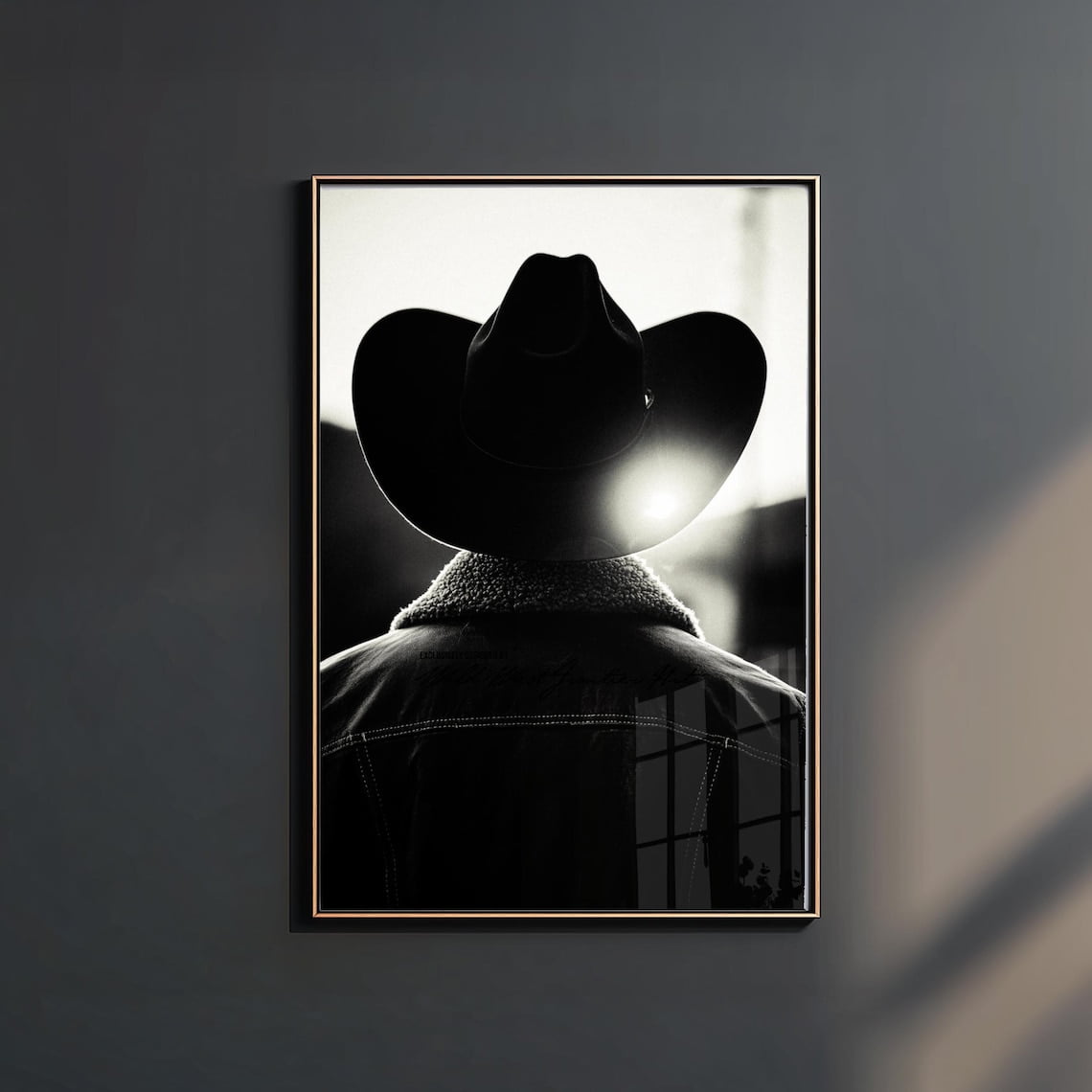 Cowboy Back View Poster, Rustic Western Ranch Art Print Home Decor ...