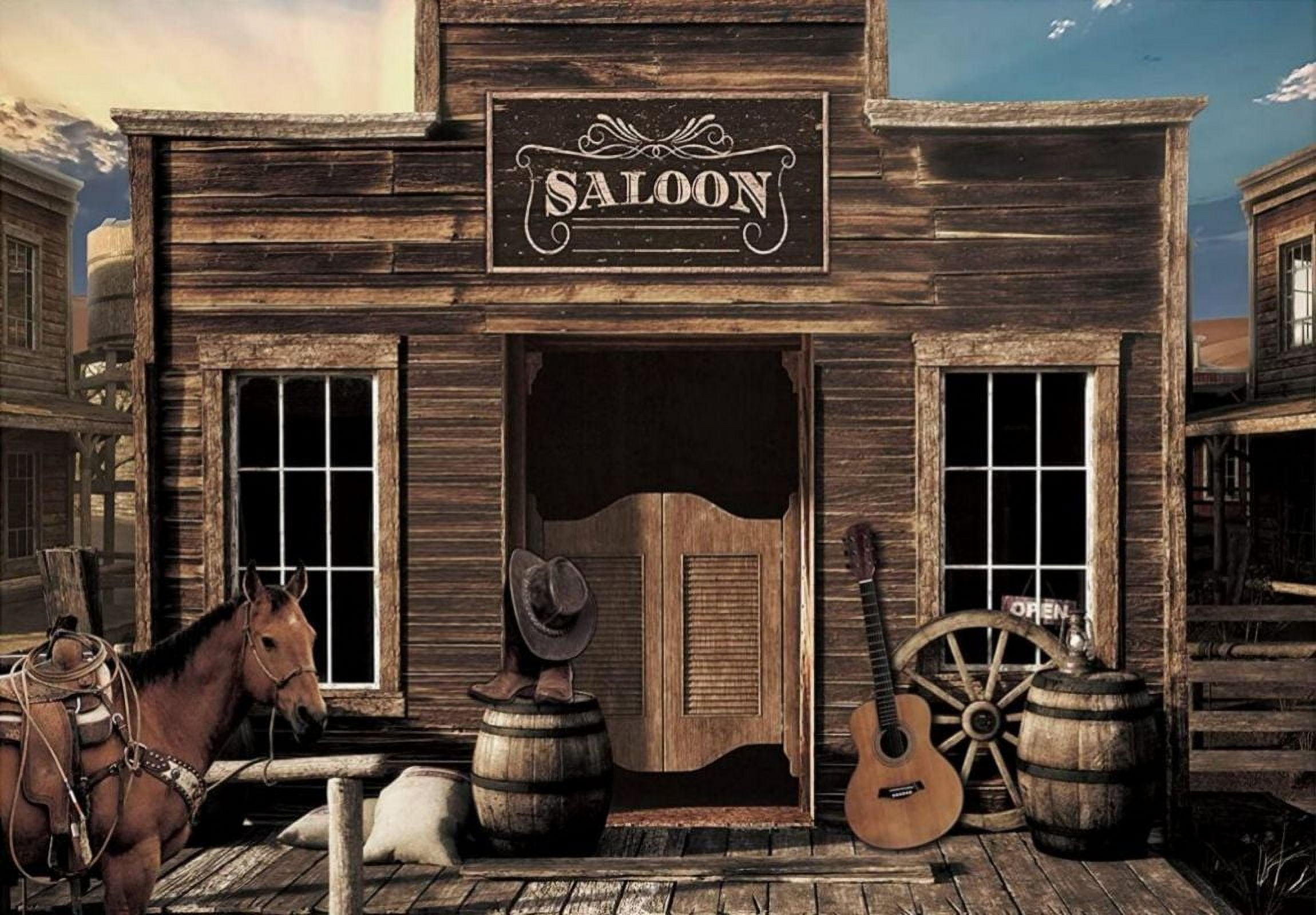 Cowboy Barn Door Background Birthday ration Banner Custom Backdrop ...
