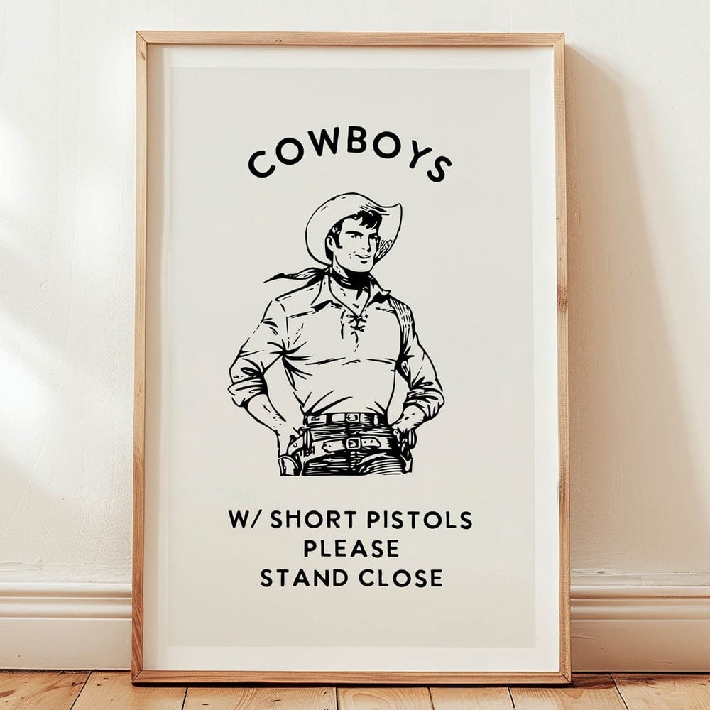 Cowboy Bathroom Print Funny Bathroom Wall Art Bathroom Poster Western ...