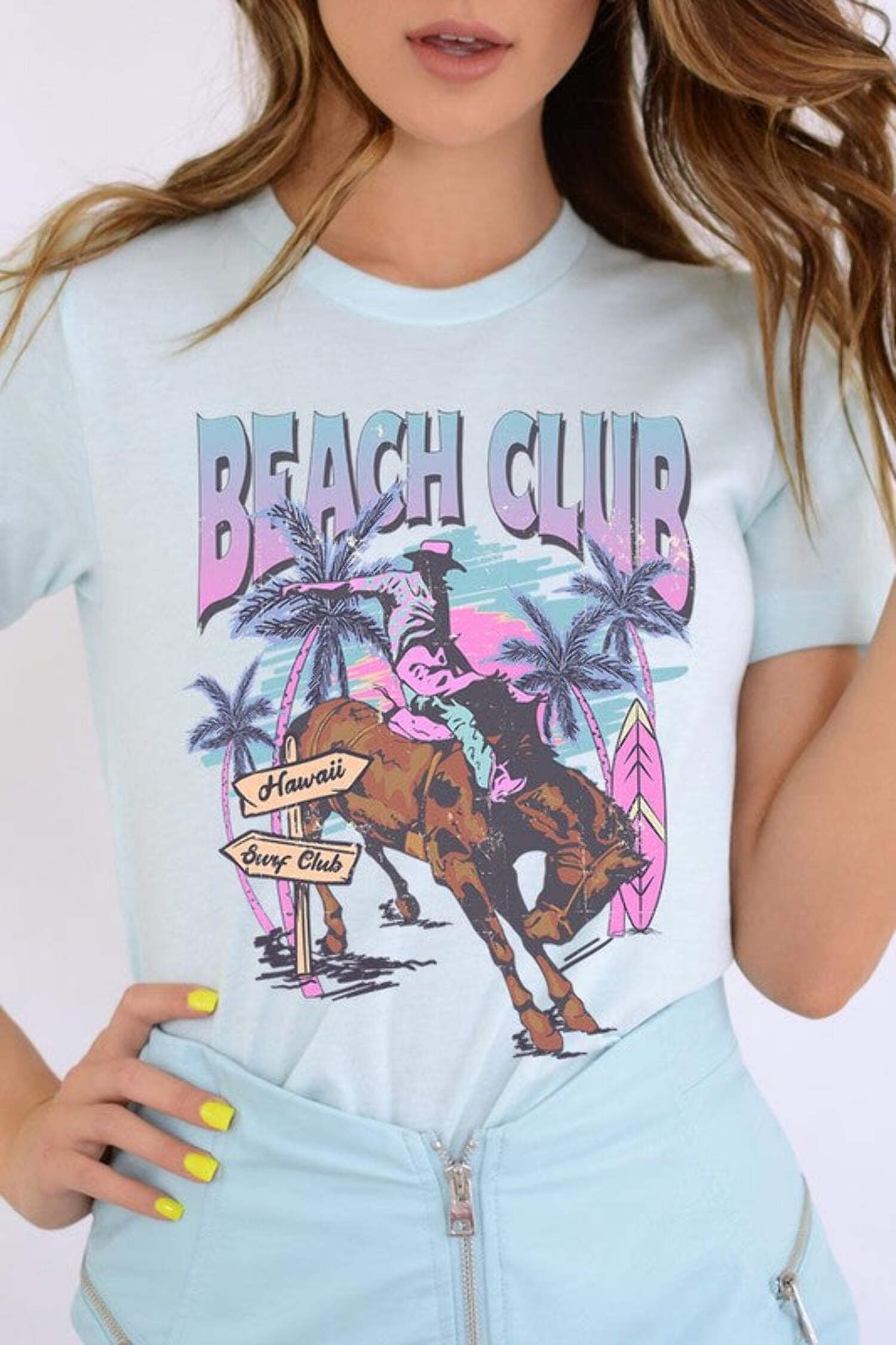 Cowboy Beach Club Graphic T Shirts - Walmart.com