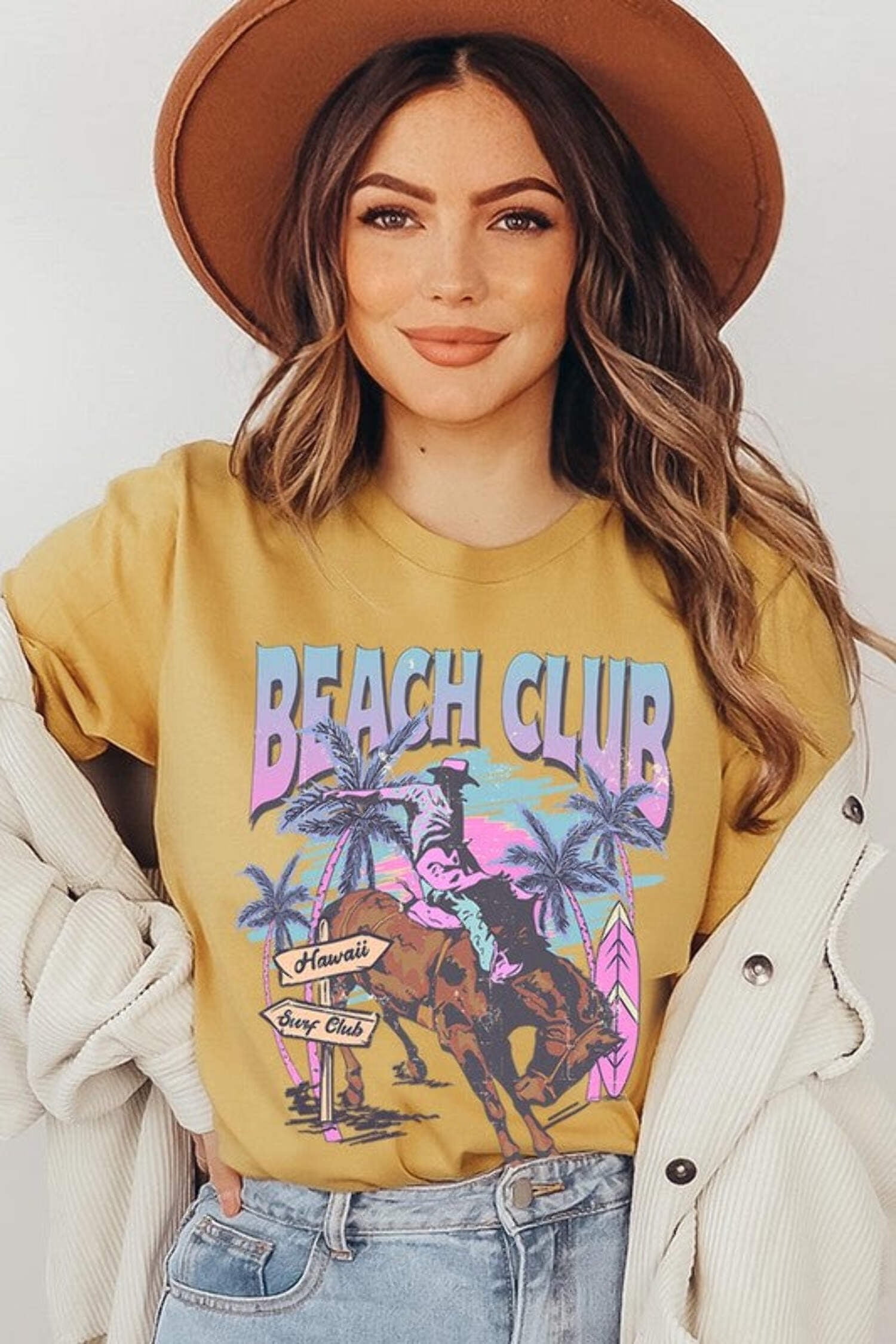 Cowboy Beach Club Graphic T Shirts - Walmart.com