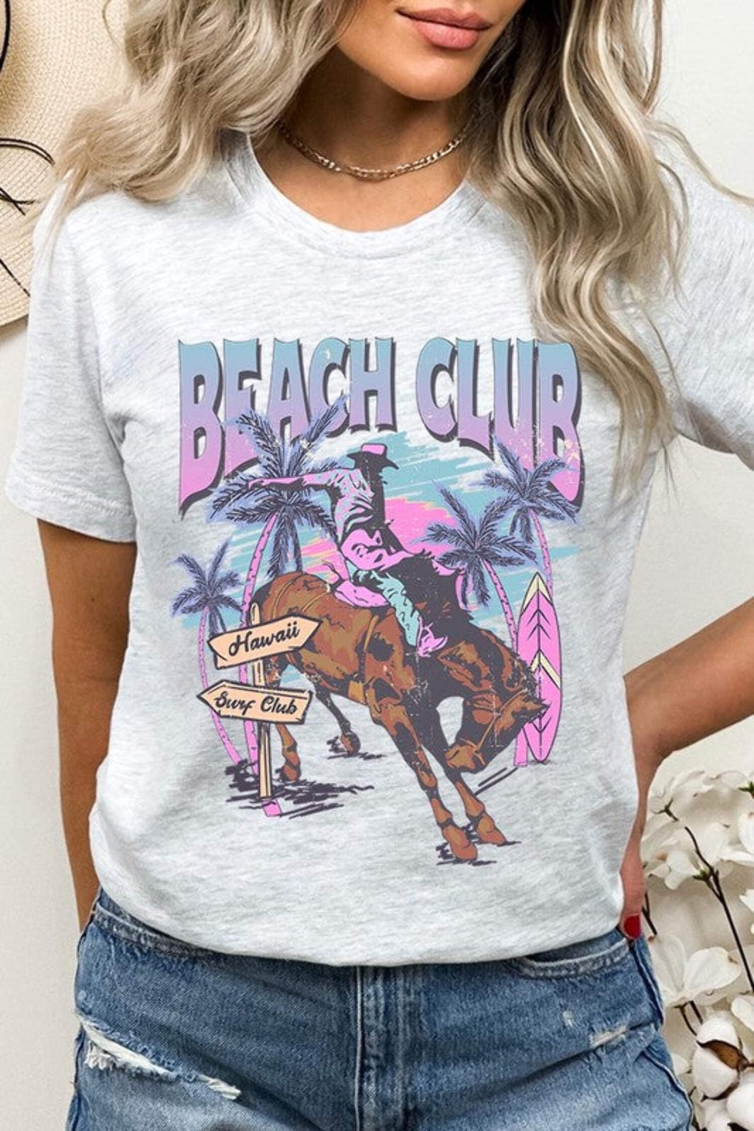 Cowboy Beach Club Graphic T Shirts - Walmart.com