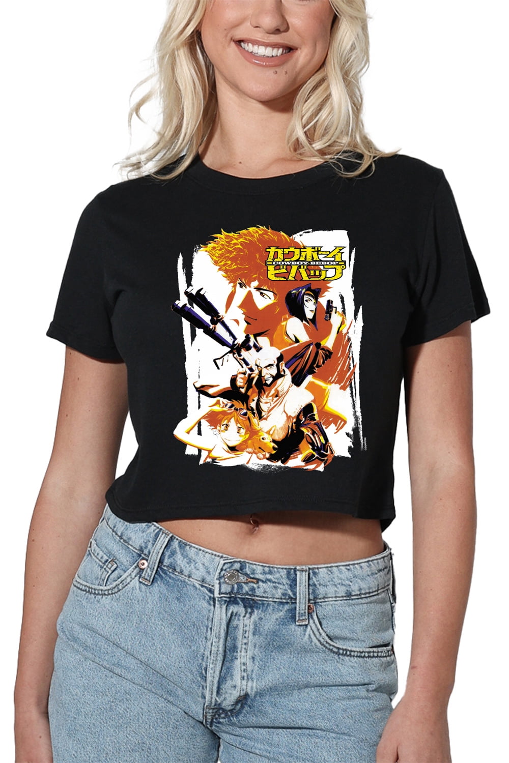 Cowboy Bebop Crew Bounty Hunting Women's Crop Top T-Shirt, Black, X ...