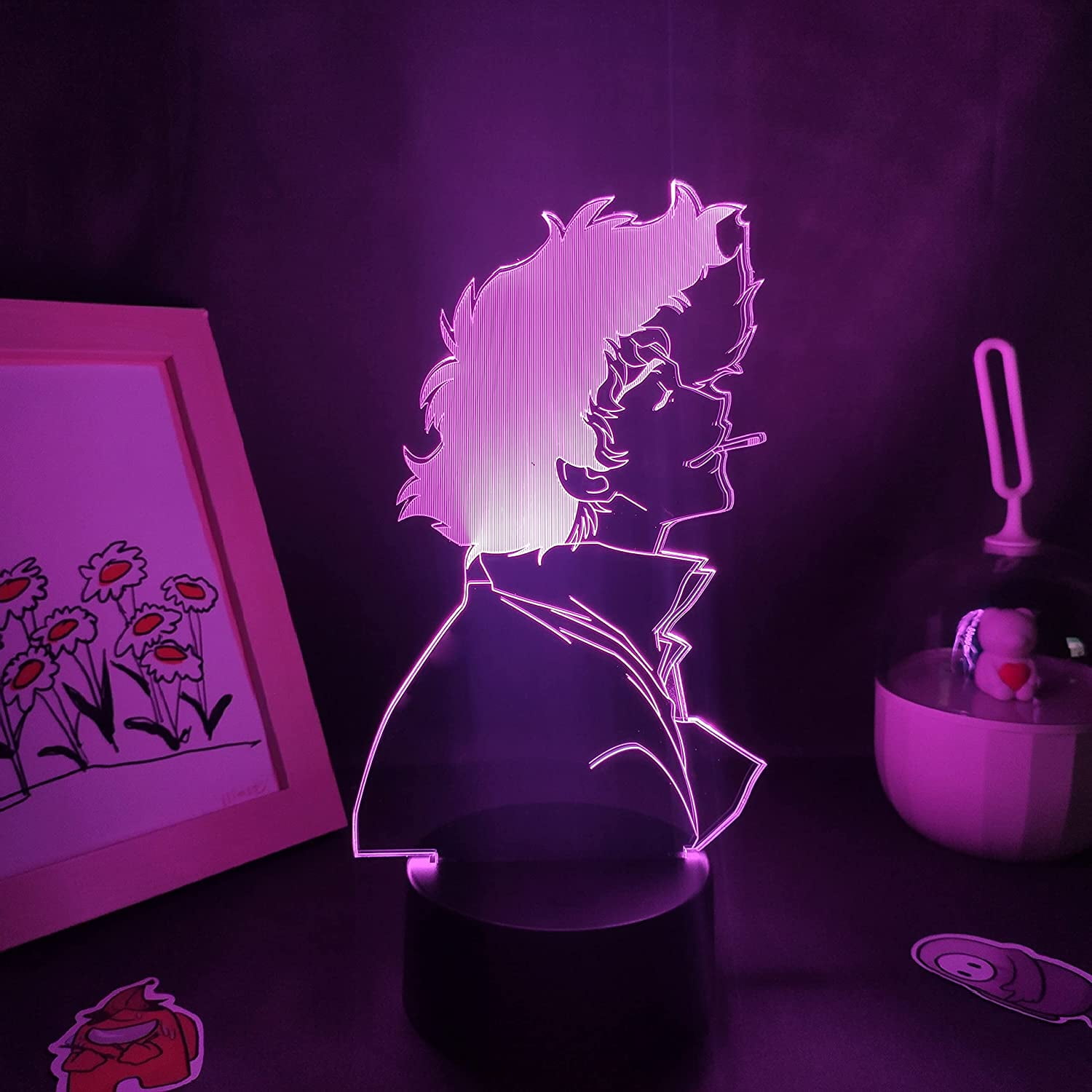Cowboy Bebop Manga Figures Spike Spiegel 3D Led Battery Anime Lamps RGB ...