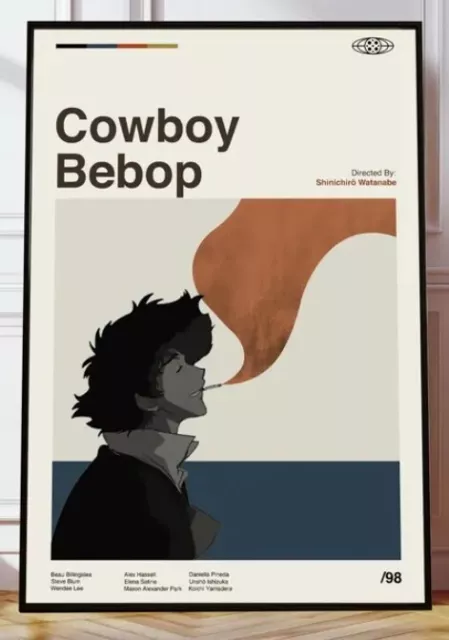 Cowboy Bebop Poster, Midcentury Art, Retro Poster, Modern Art, Minimalist Art NO FRAMED POSTER ...