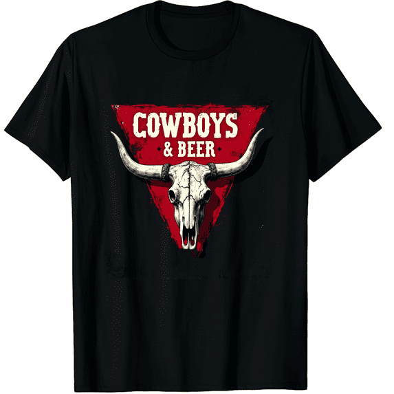 Cowboy Beer Shirts Western Rodeo Shirt Cowgirl Vintage Cow Skull ...