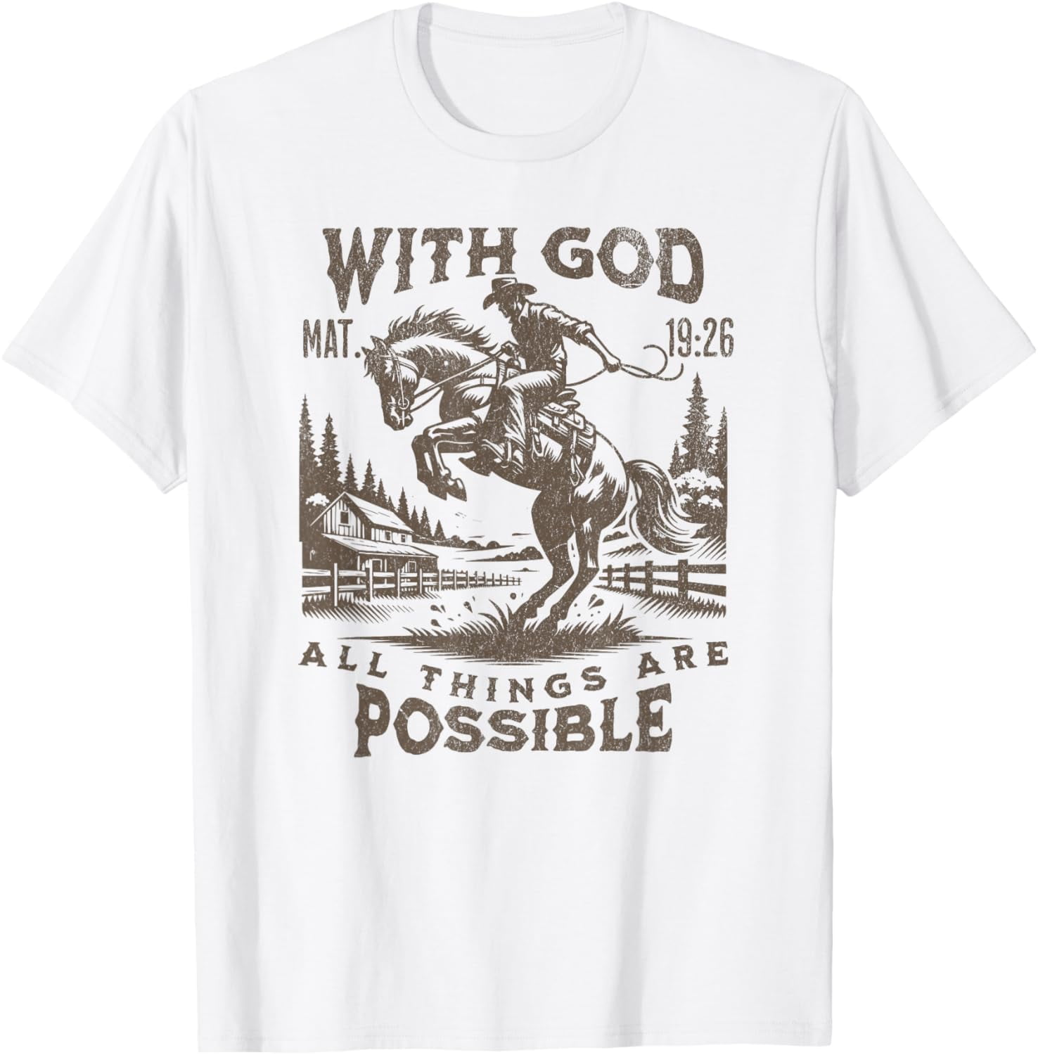 Cowboy Bible Scripture Verse Western Jesus For Mens Faith T-Shirt ...