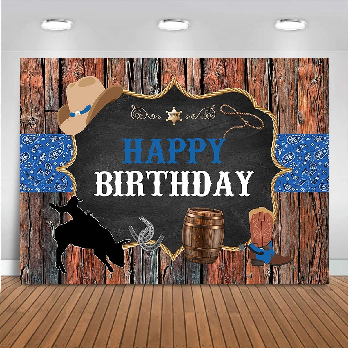 Cowboy Birthday Backdrop Wild West Rodeo Cowboy Party Decorations ...