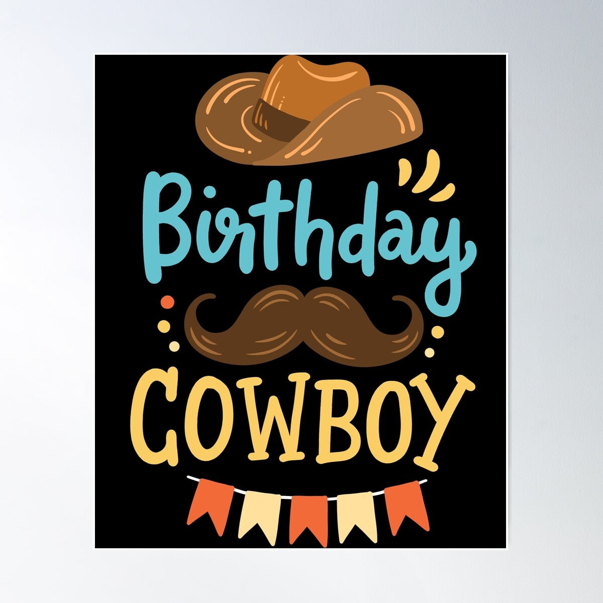 Cowboy Birthday Birthday Party Cowboy Themed Poster Wall Art, Modern ...