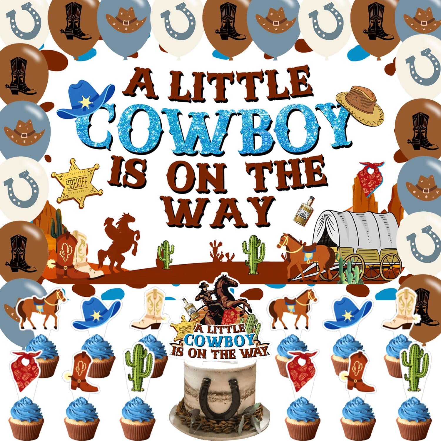 Cowboy Birthday Supplies, My First Rodeo Birthday Decorations Western ...