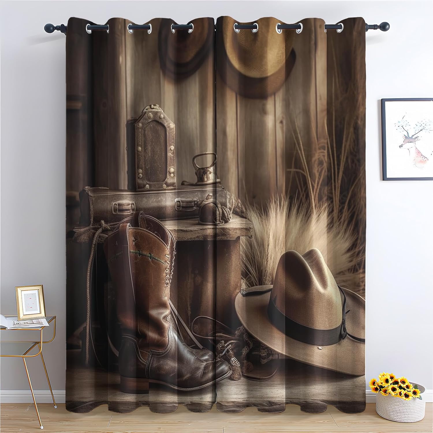 Cowboy Blackout Curtains for Home Decor,Western Theme Rodeo Cowboy ...