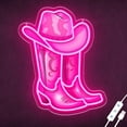 Cowboy Boot with Hat Neon Signs for Wall Decor, Led Pink Cowgirl Boot ...