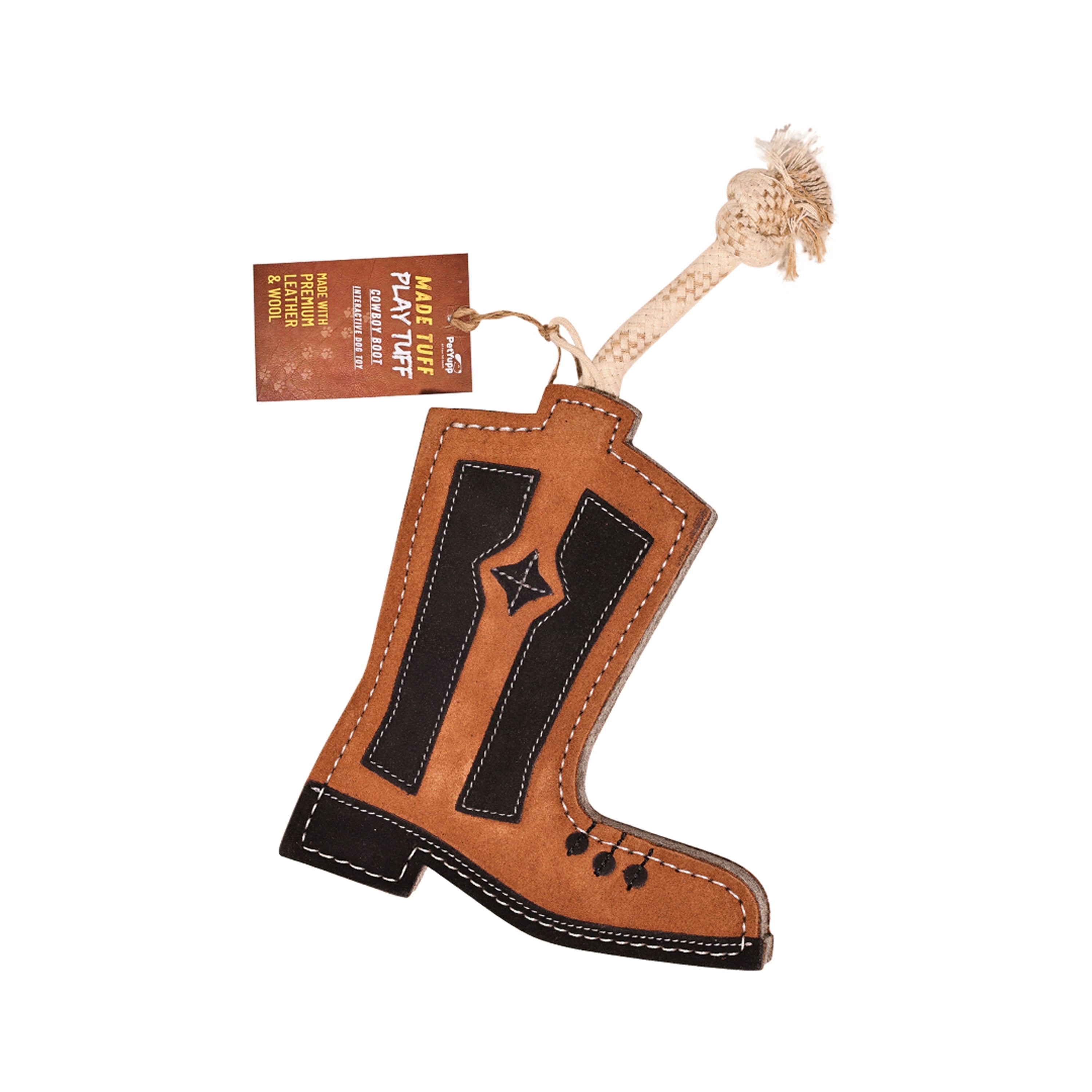 PetYupp Cowboy Boot Leather Chew Toy for Aggressive Chewers - Extra ...