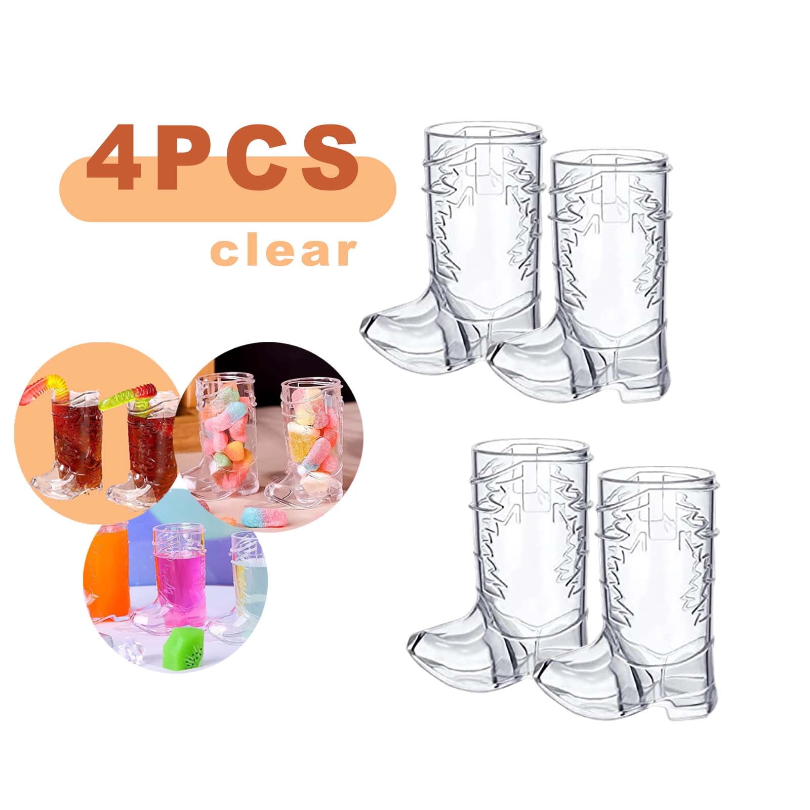 Cowboy Boot Shot Glasses -Reusable Plastic Boot Cups for Cowboy Cowgirl ...