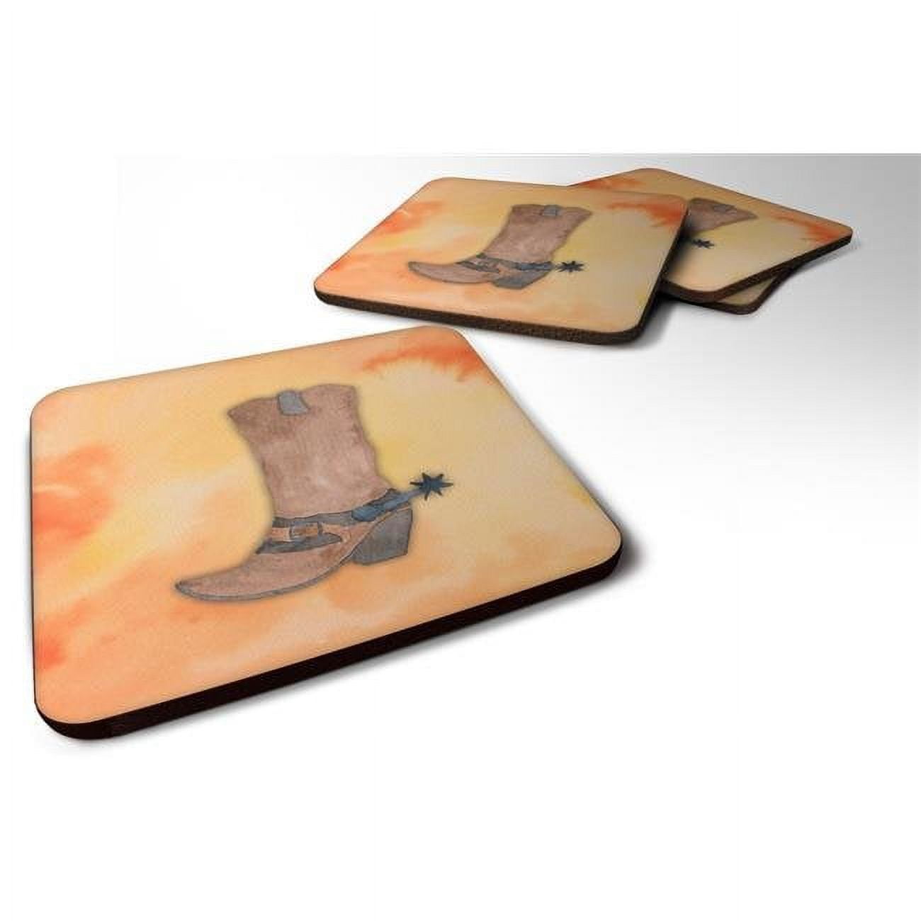 Cowboy Boot Watercolor Foam Coasters - Set of 4 - Walmart.com